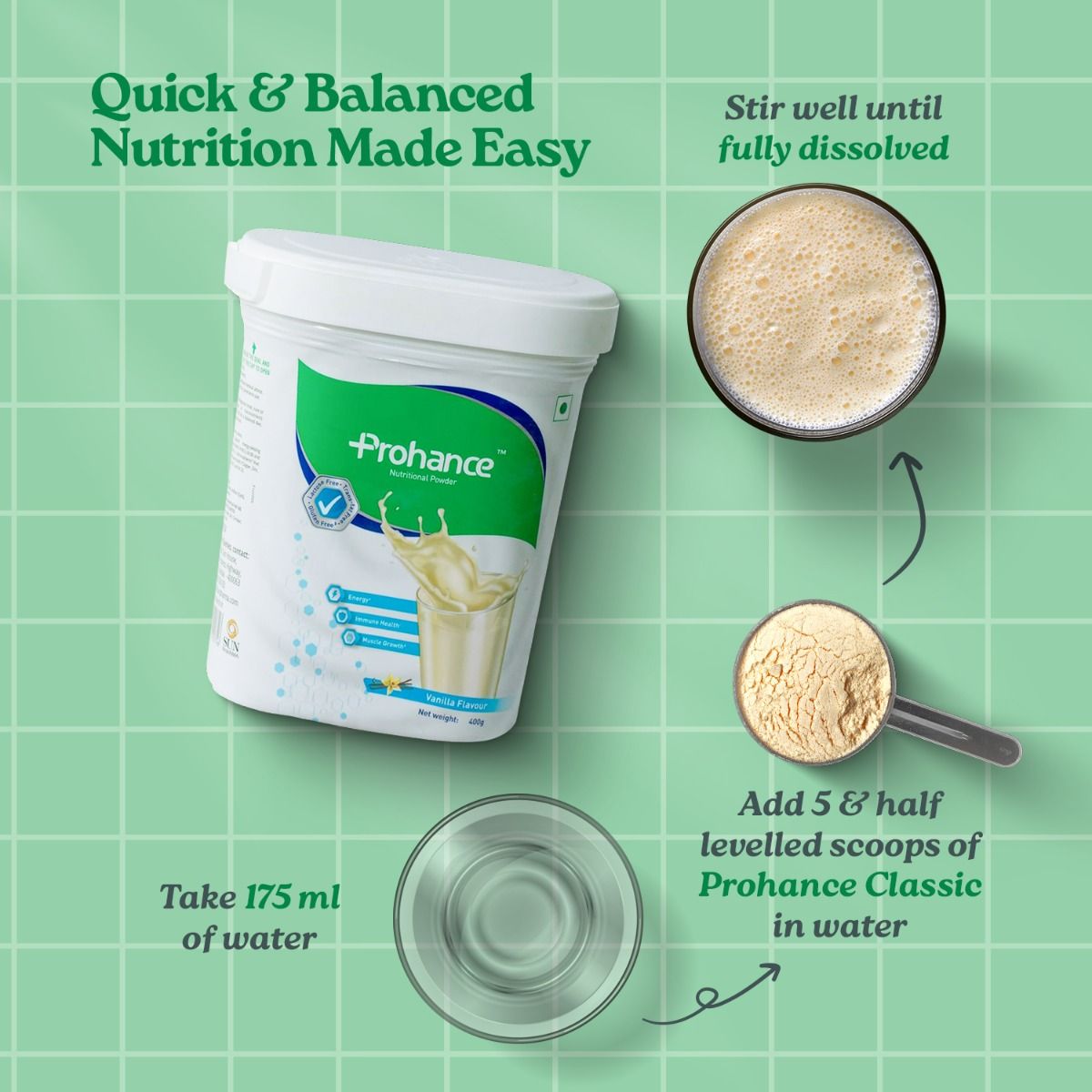 Buy Prohance Vanilla Flavour Nutritional Drink Powder, 400 gm | 19 ...