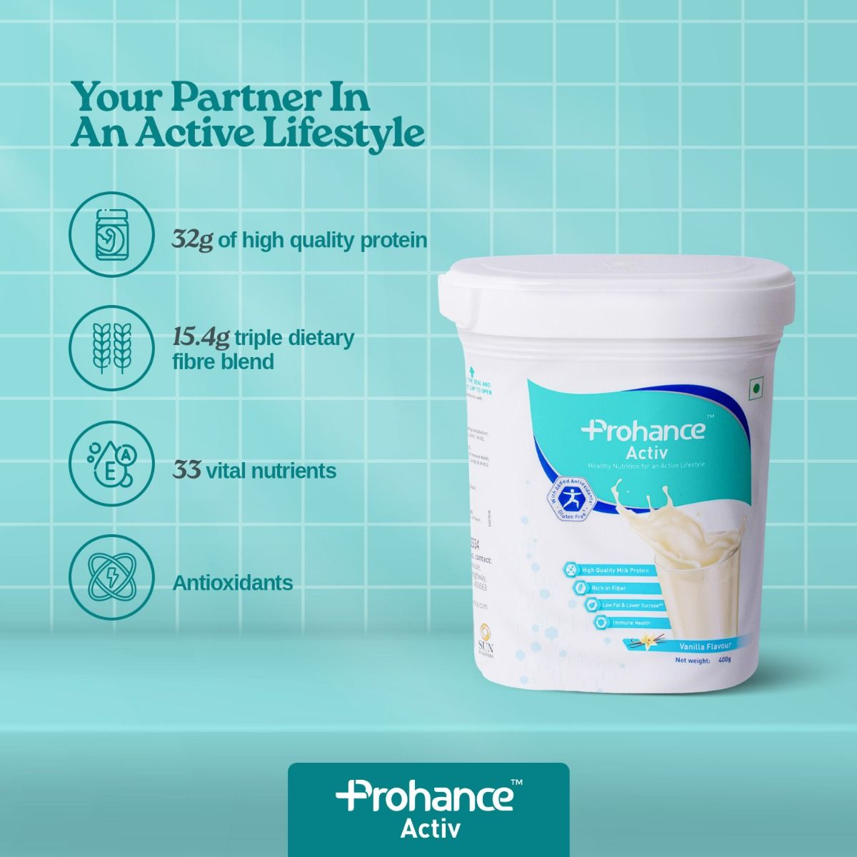 Buy Prohance Active Vanilla Powder 400 gm | 19 Minutes Delivery ...