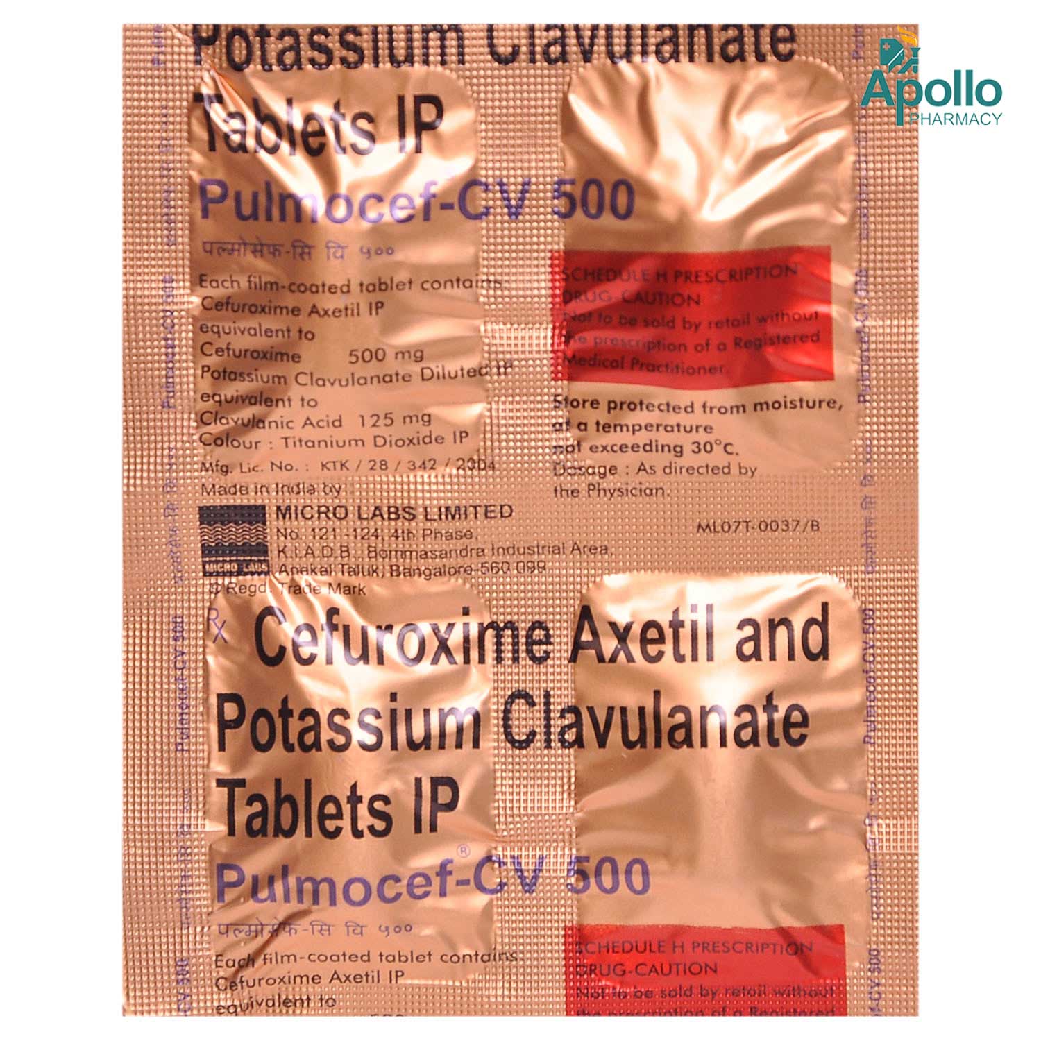 Pulmocef CV 500 Tablet | Uses, Side Effects, Price | Apollo Pharmacy