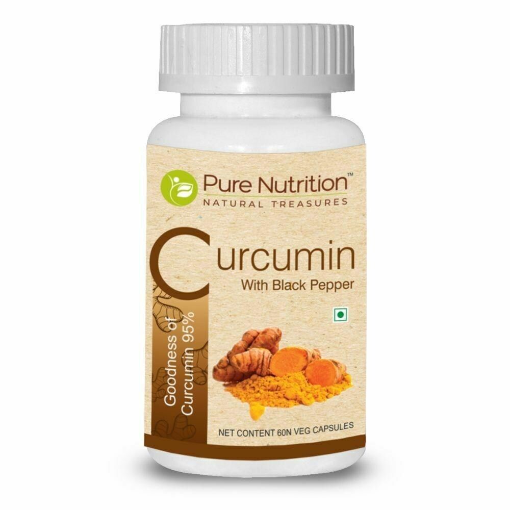 Buy Pure Nutrition Curcumin with Black Pepper Veg Capsules, 60 Count ...