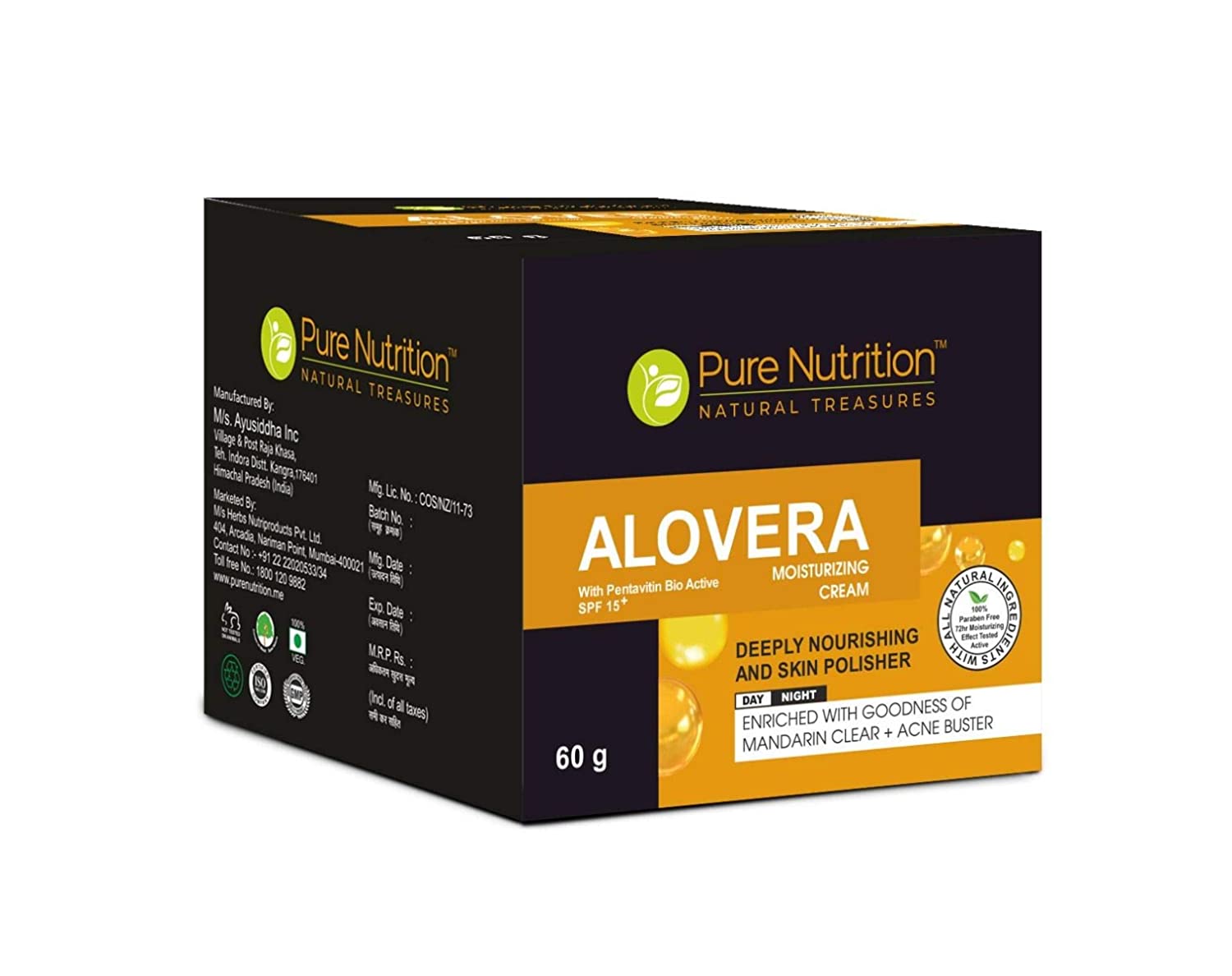 Pure Nutrition Alovera Moisturizing Cream, 60 gm Price, Uses, Side ...