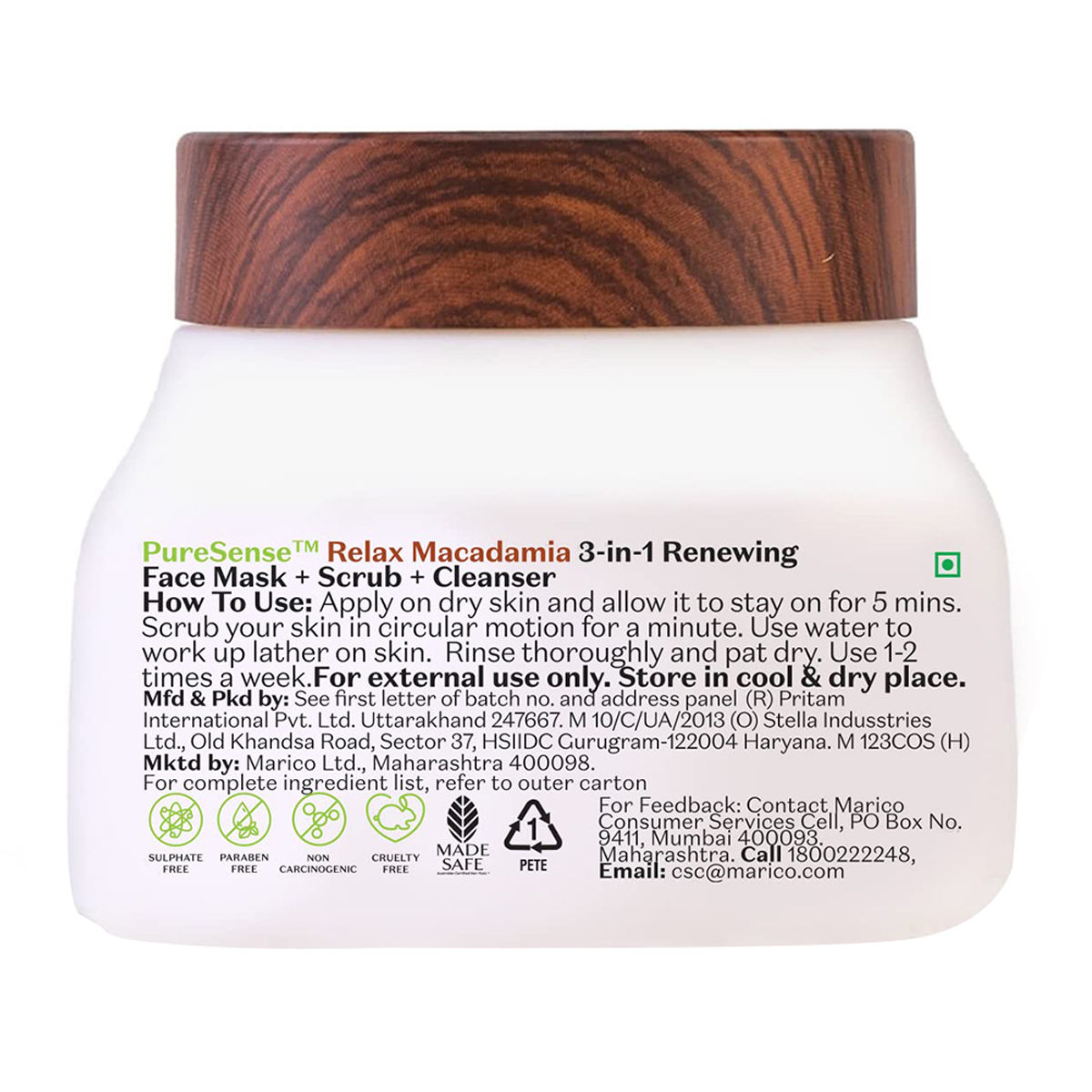Pure Sense Renewing Macadamia 3In1 Face Mask, 140 ml Price, Uses, Side ...