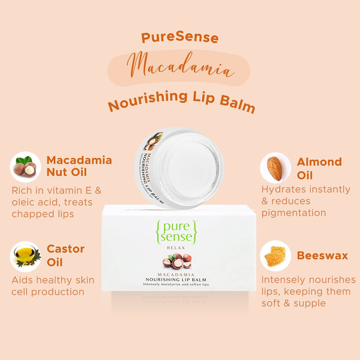 Pure Sense Macadamia Nourishing Lip Balm, 5 gm Price, Uses, Side ...