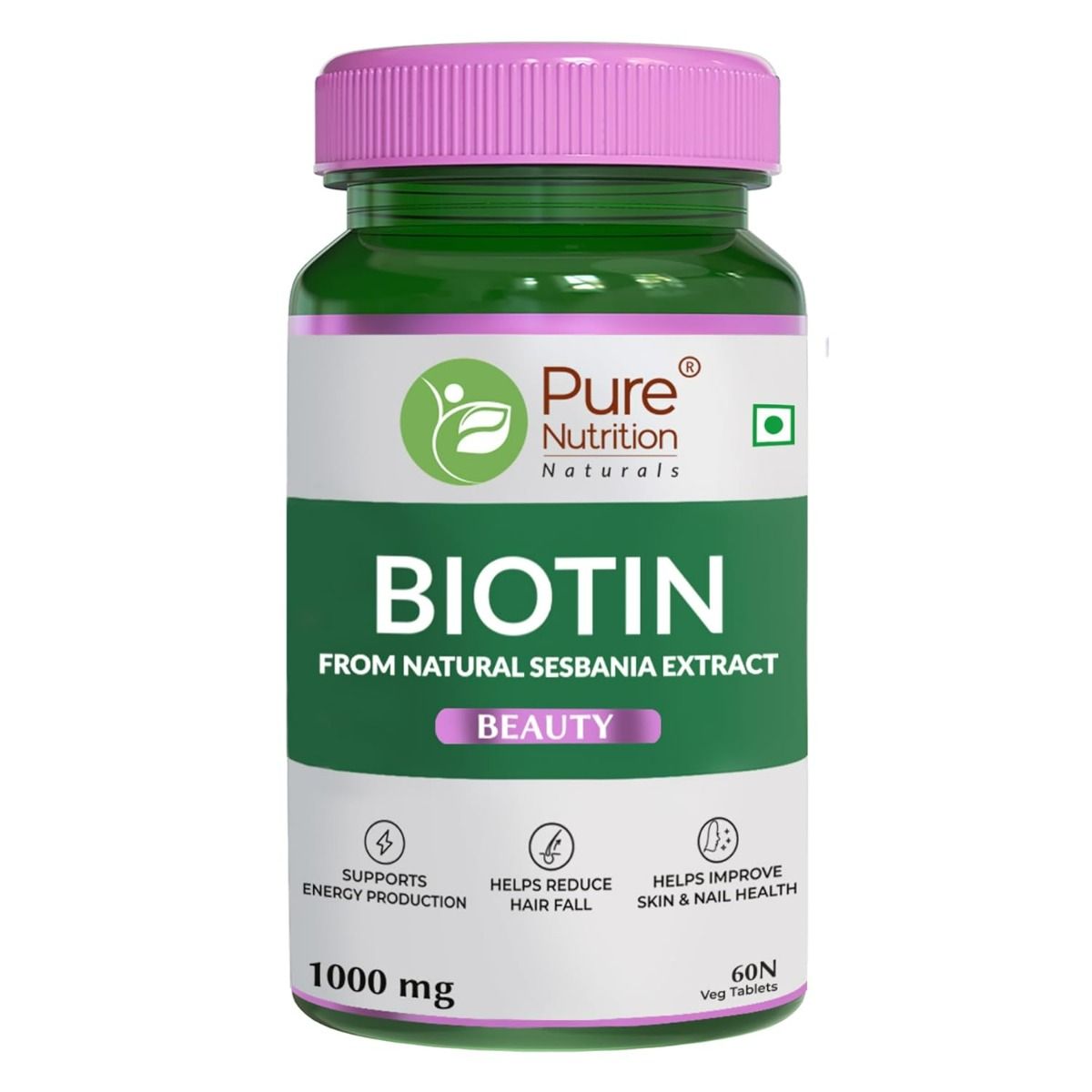 Buy Pure Nutrition Biotin Beauty 1000mg, 60 Tablets | 19 Minutes ...