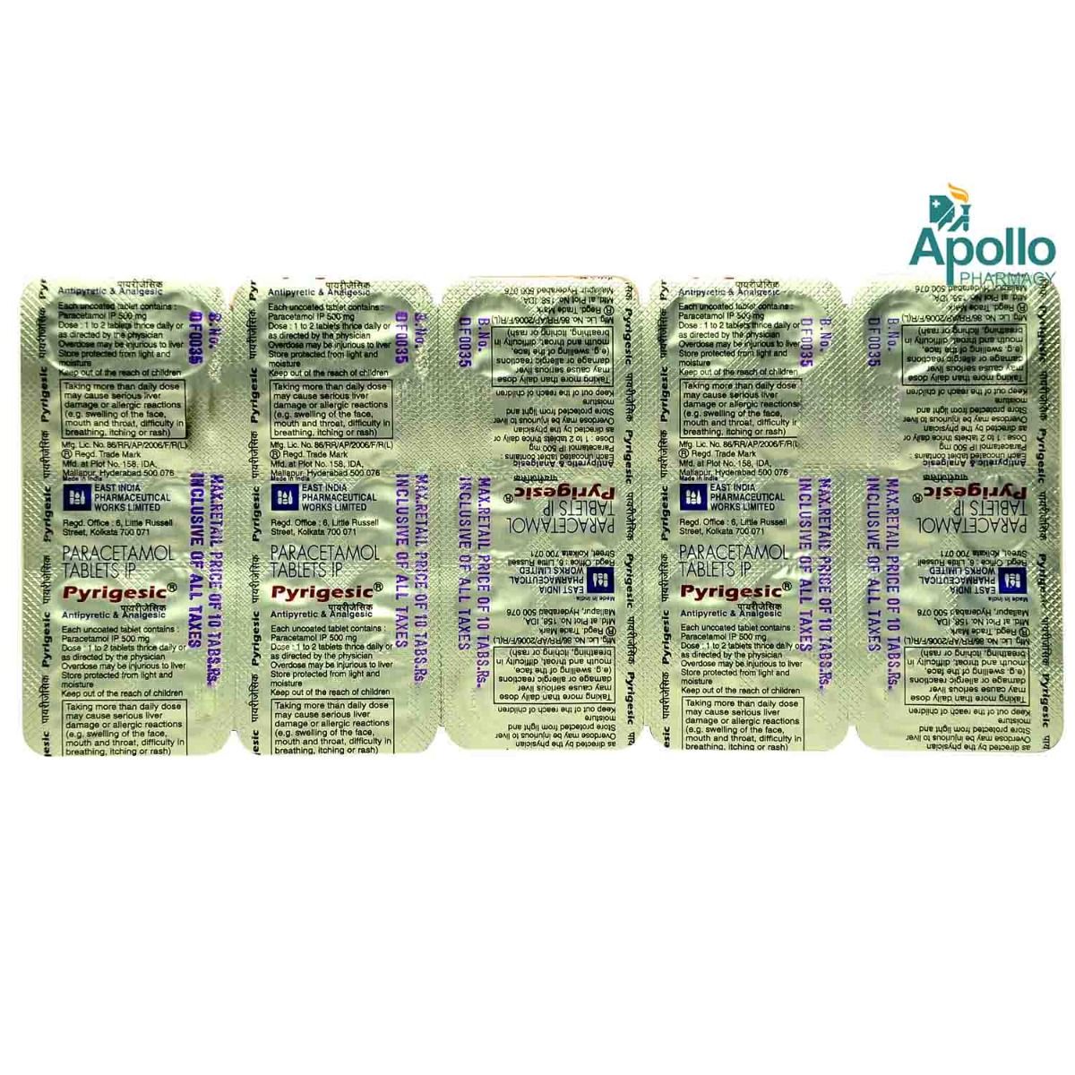 Pyrigesic Tablet 10's Price, Uses, Side Effects, Composition - Apollo ...