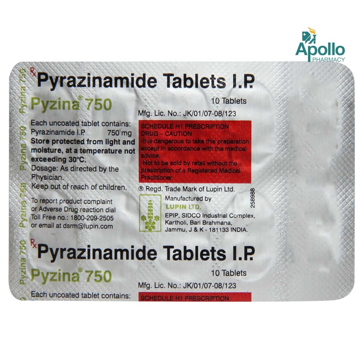 Pyzina 750 Tablet | Uses, Side Effects, Price | Apollo Pharmacy