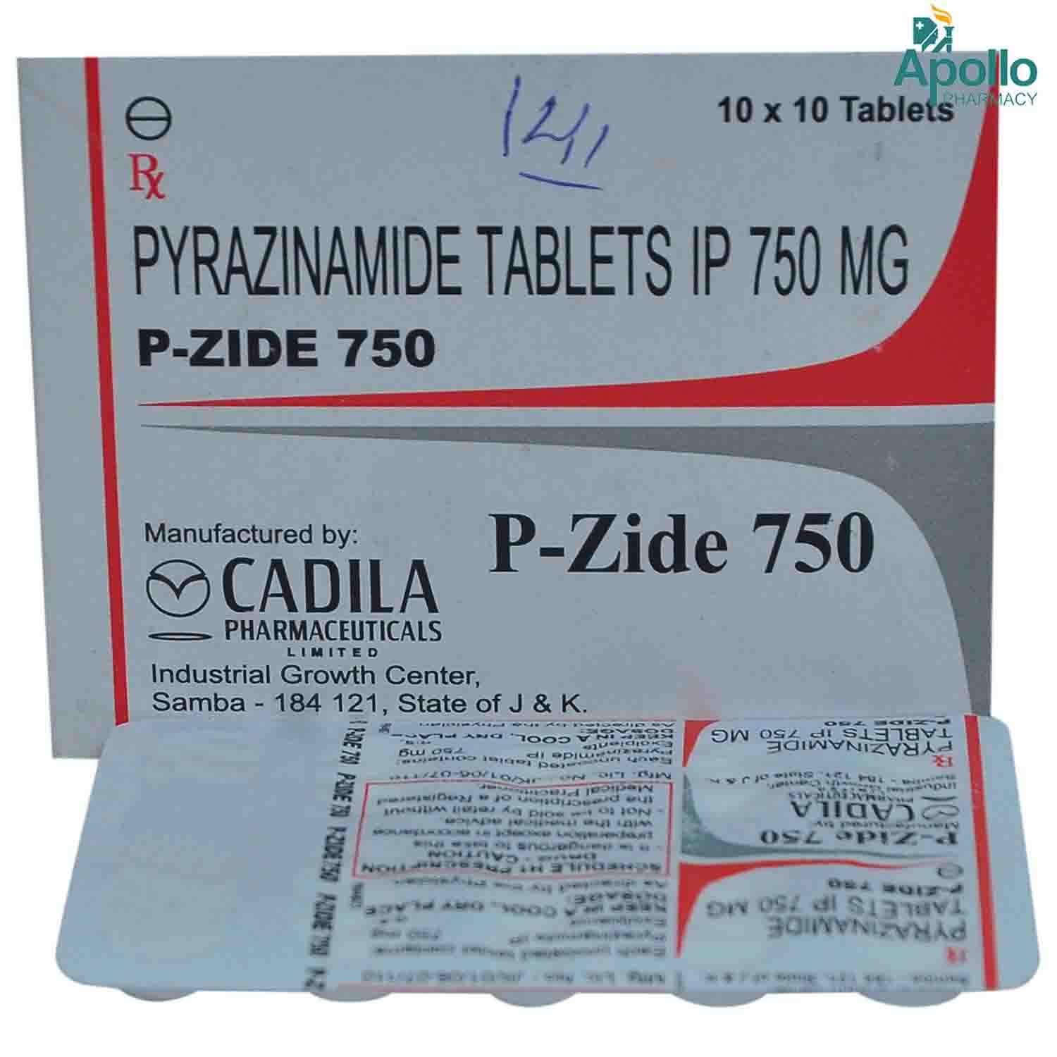 P-Zide 750mg Tablet 10's Price, Uses, Side Effects, Composition ...