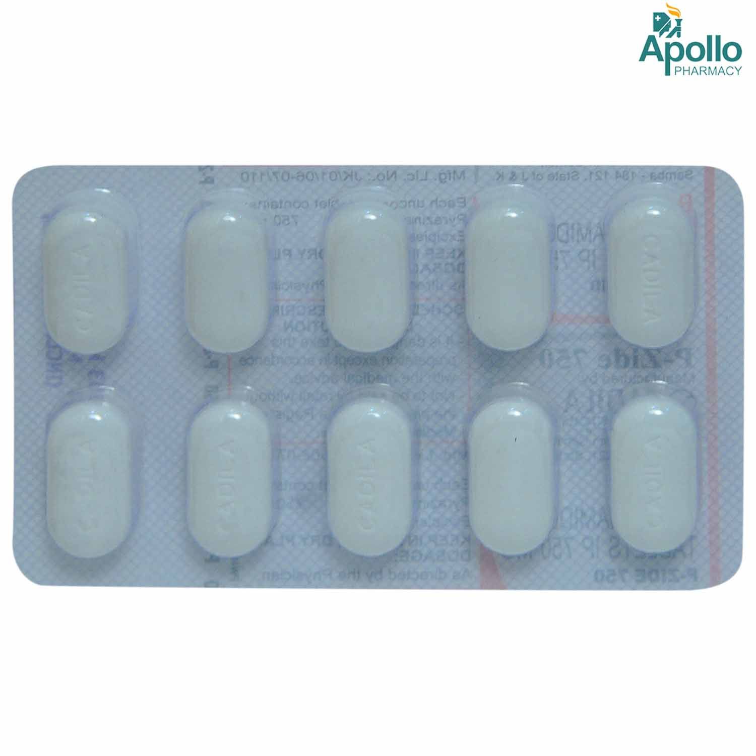 P-Zide 750mg Tablet 10's Price, Uses, Side Effects, Composition ...