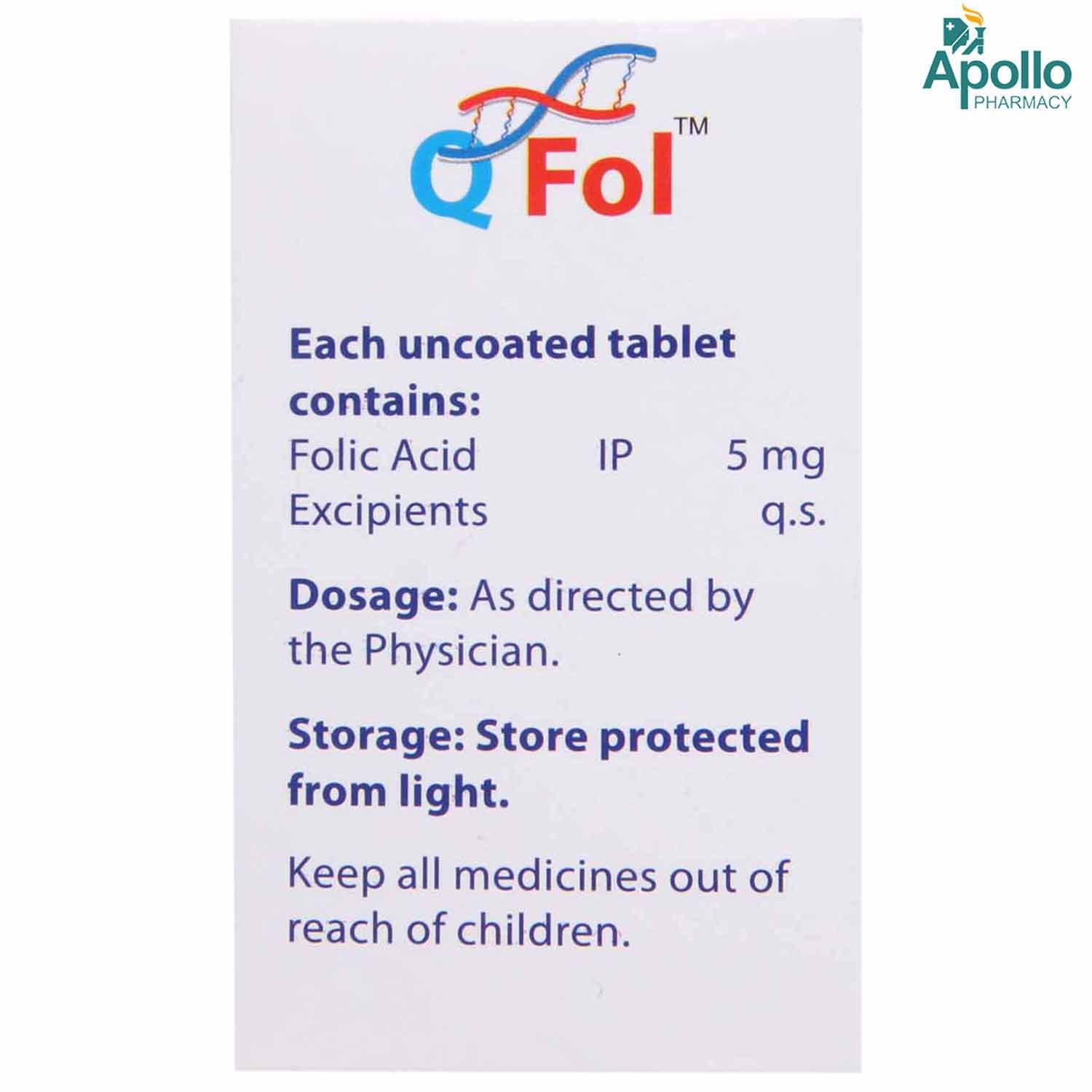 Qfol 5 mg Tablet 30's Price, Uses, Side Effects, Composition - Apollo ...