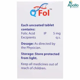 Qfol 5 mg Tablet | Uses, Side Effects, Price | Apollo Pharmacy