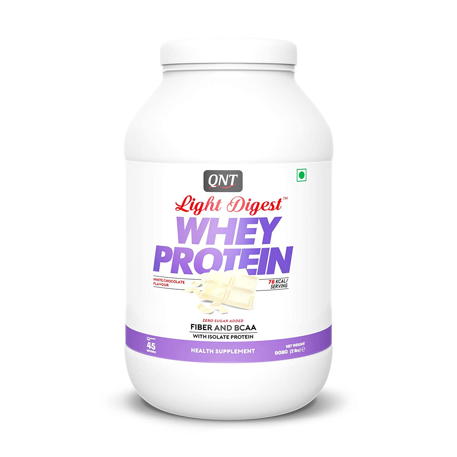 QNT Light Digest Whey Protein White Chocolate Flavour Powder, 908 gm ...
