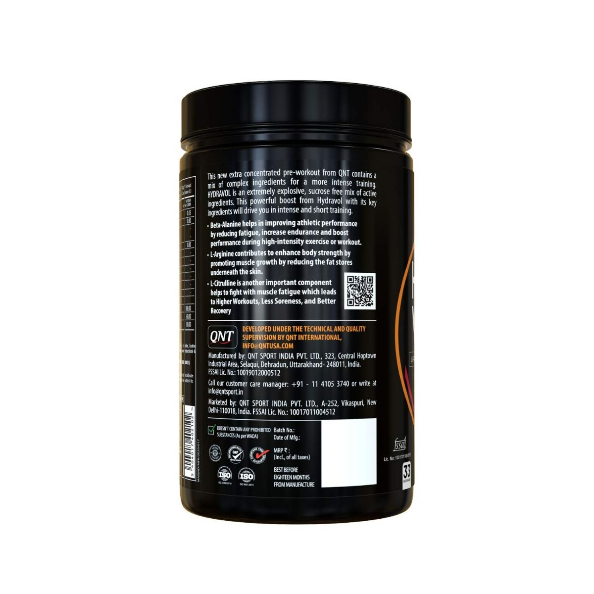 QNT Hydra Vol Pre-Workout Pasteque Flavour Powder, 400 gm Price, Uses ...
