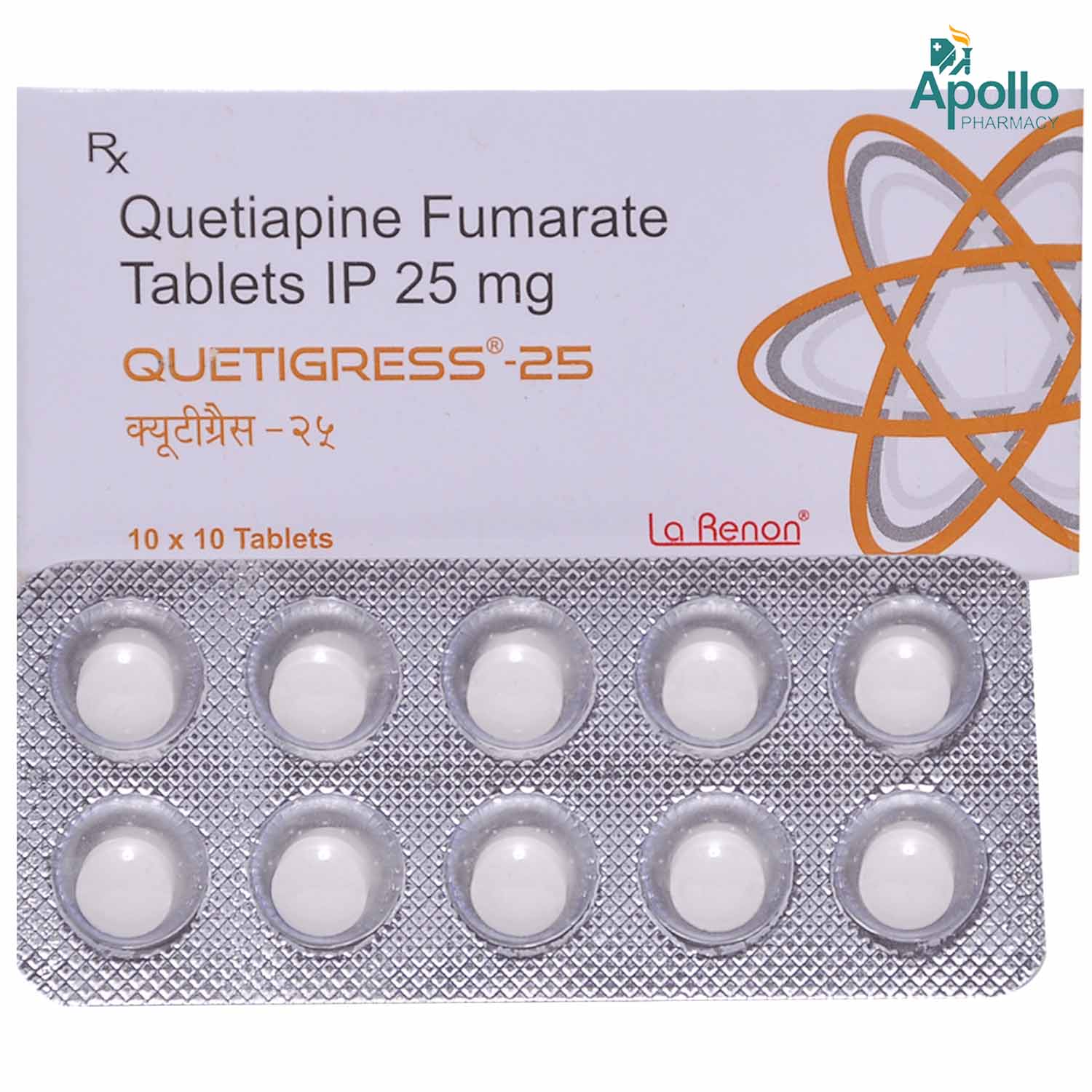 Quetigress 25 Tablet 10's Price, Uses, Side Effects, Composition ...
