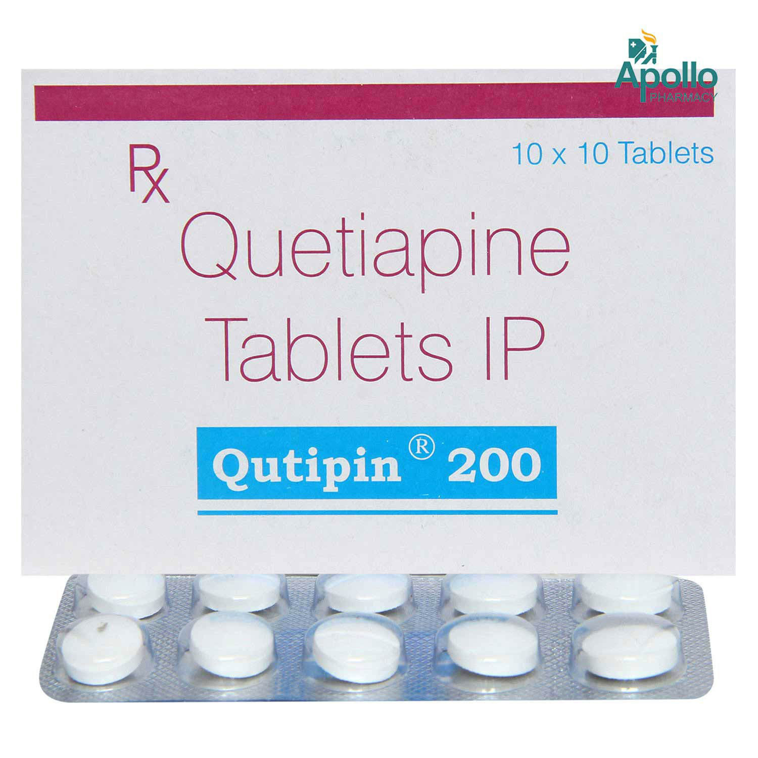 Qutipin 200 Tablet 10's Price, Uses, Side Effects, Composition - Apollo ...