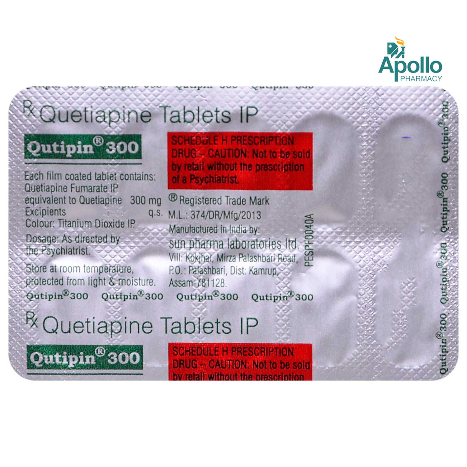 Qutipin 300 Tablet 10's Price, Uses, Side Effects, Composition - Apollo ...