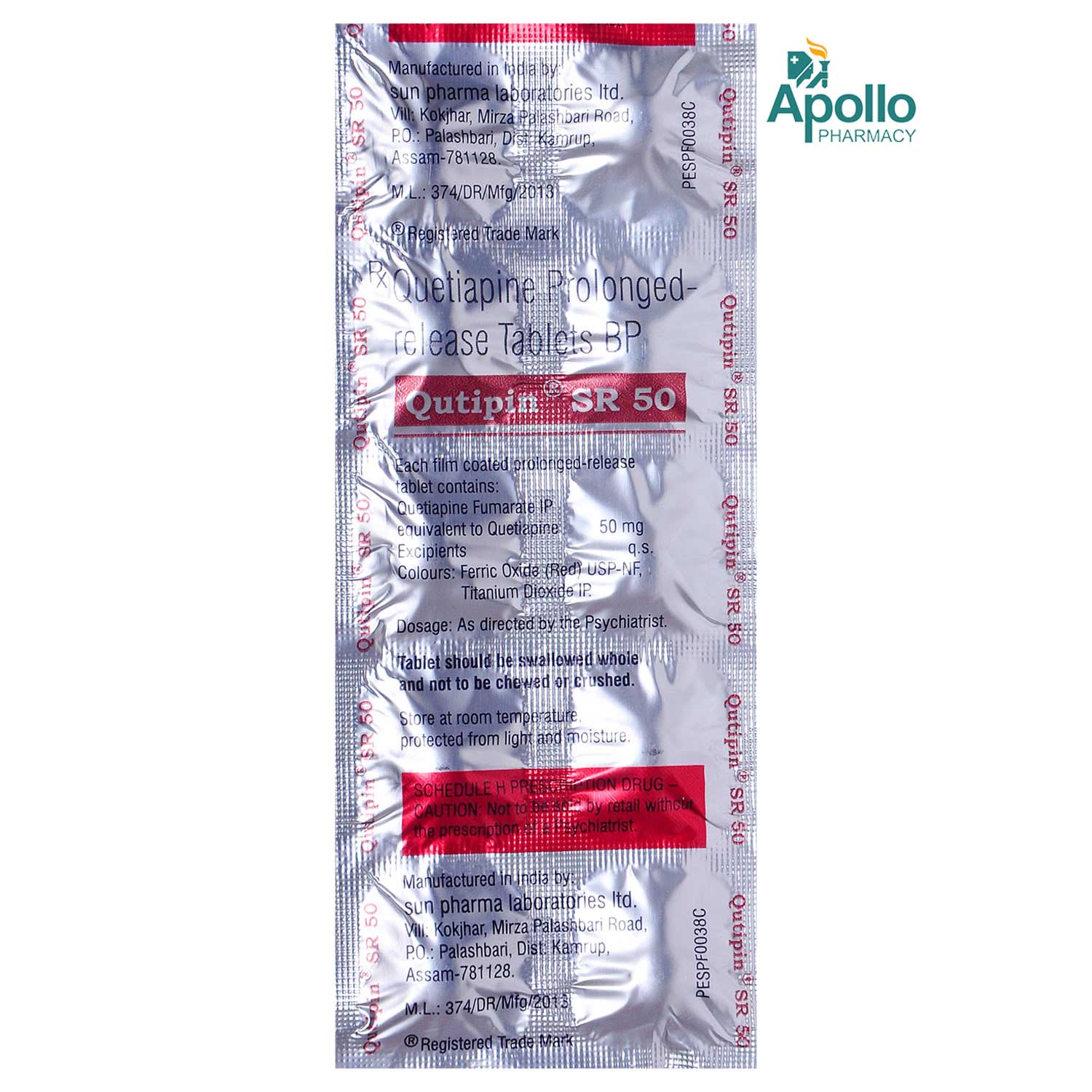 Qutipin SR 50 Tablet 10's Price, Uses, Side Effects, Composition ...