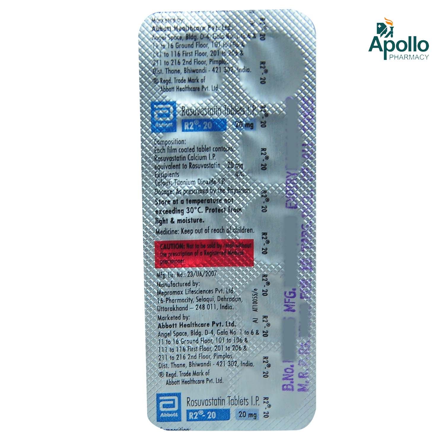 R2 20MG TABLET Price, Uses, Side Effects, Composition - Apollo Pharmacy