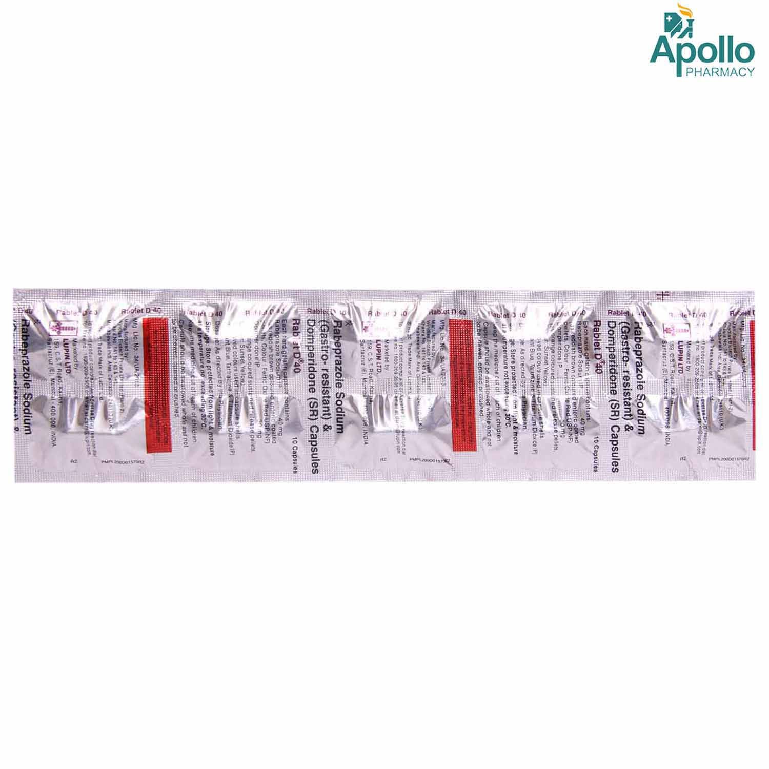 Rablet D 40 Capsule 10's Price, Uses, Side Effects, Composition ...