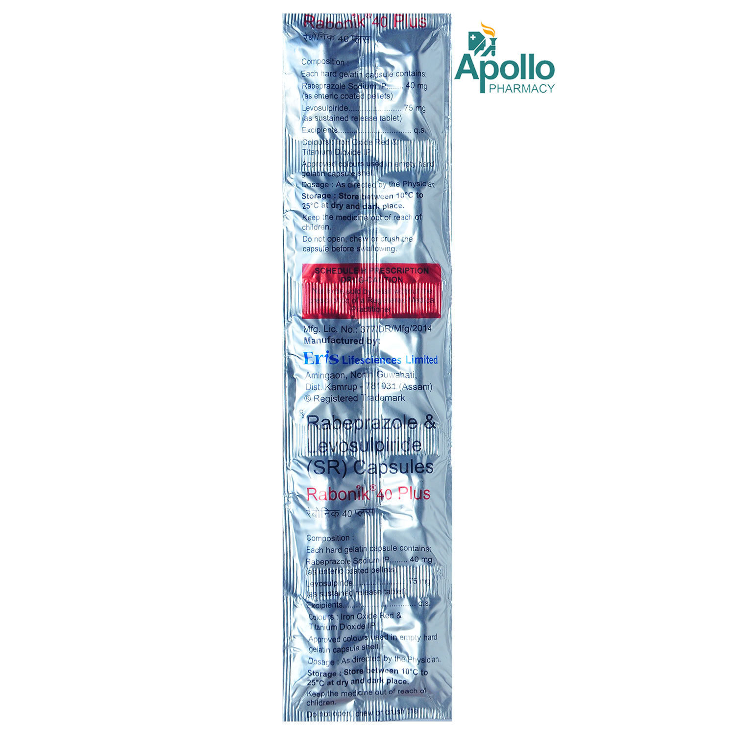 Rabonik 40 Plus Capsule 10's Price, Uses, Side Effects, Composition ...