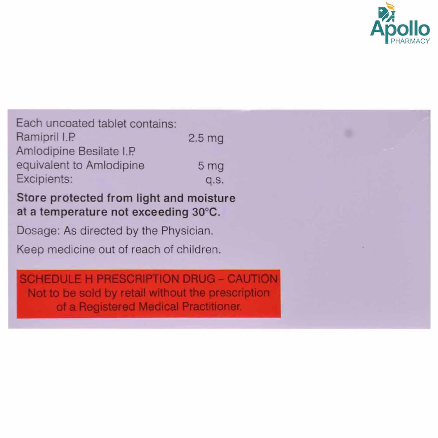 Ramistar-AM 2.5 mg/5 mg Tablet 15's Price, Uses, Side Effects ...