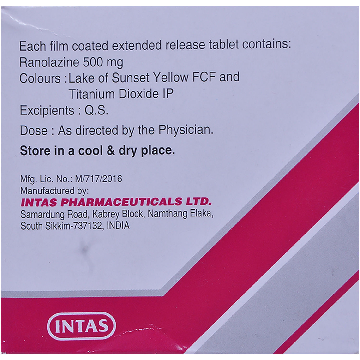 Ranopill 500 Tablet 10's Price, Uses, Side Effects, Composition ...