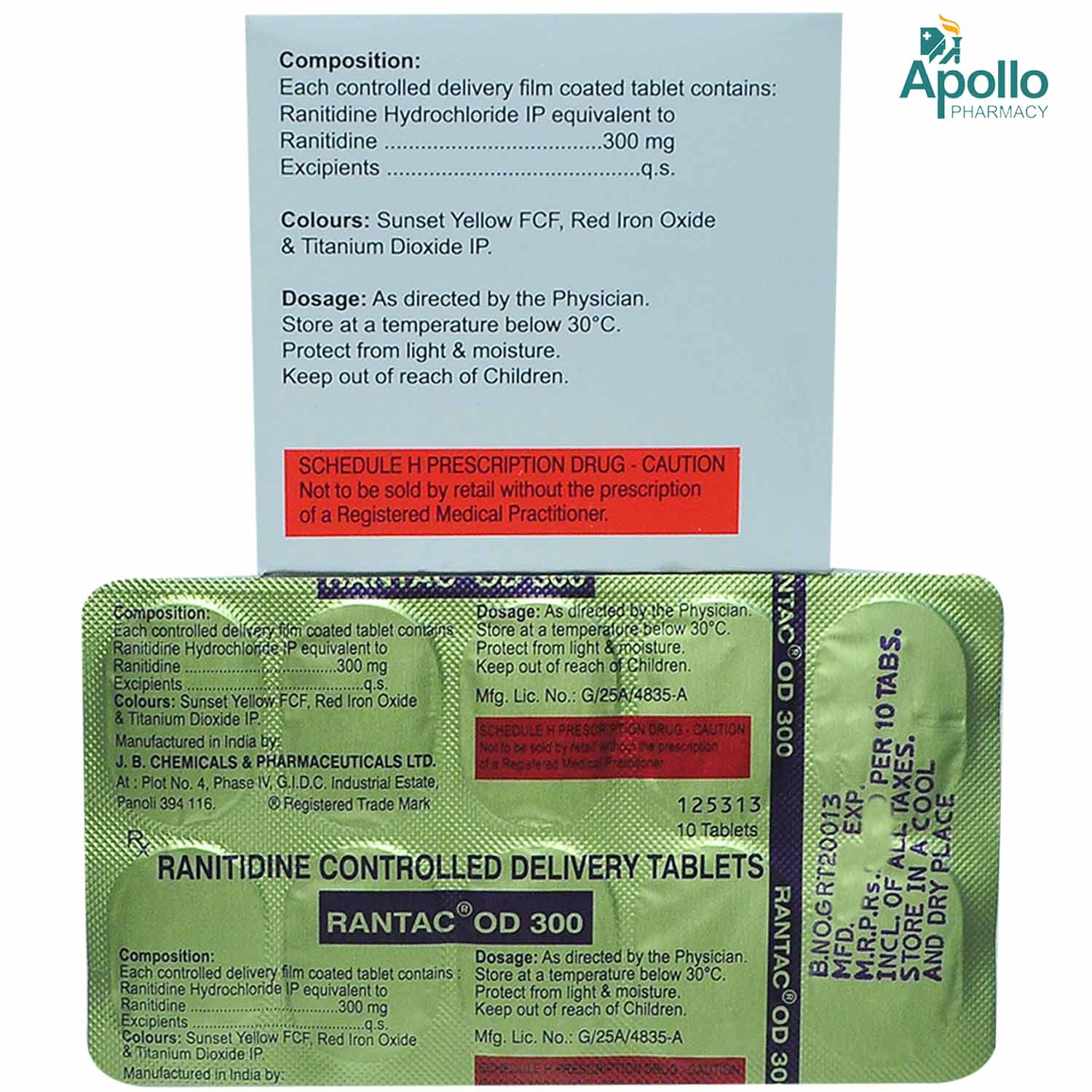 Rantac OD 300 Tablet 10's Price, Uses, Side Effects, Composition ...