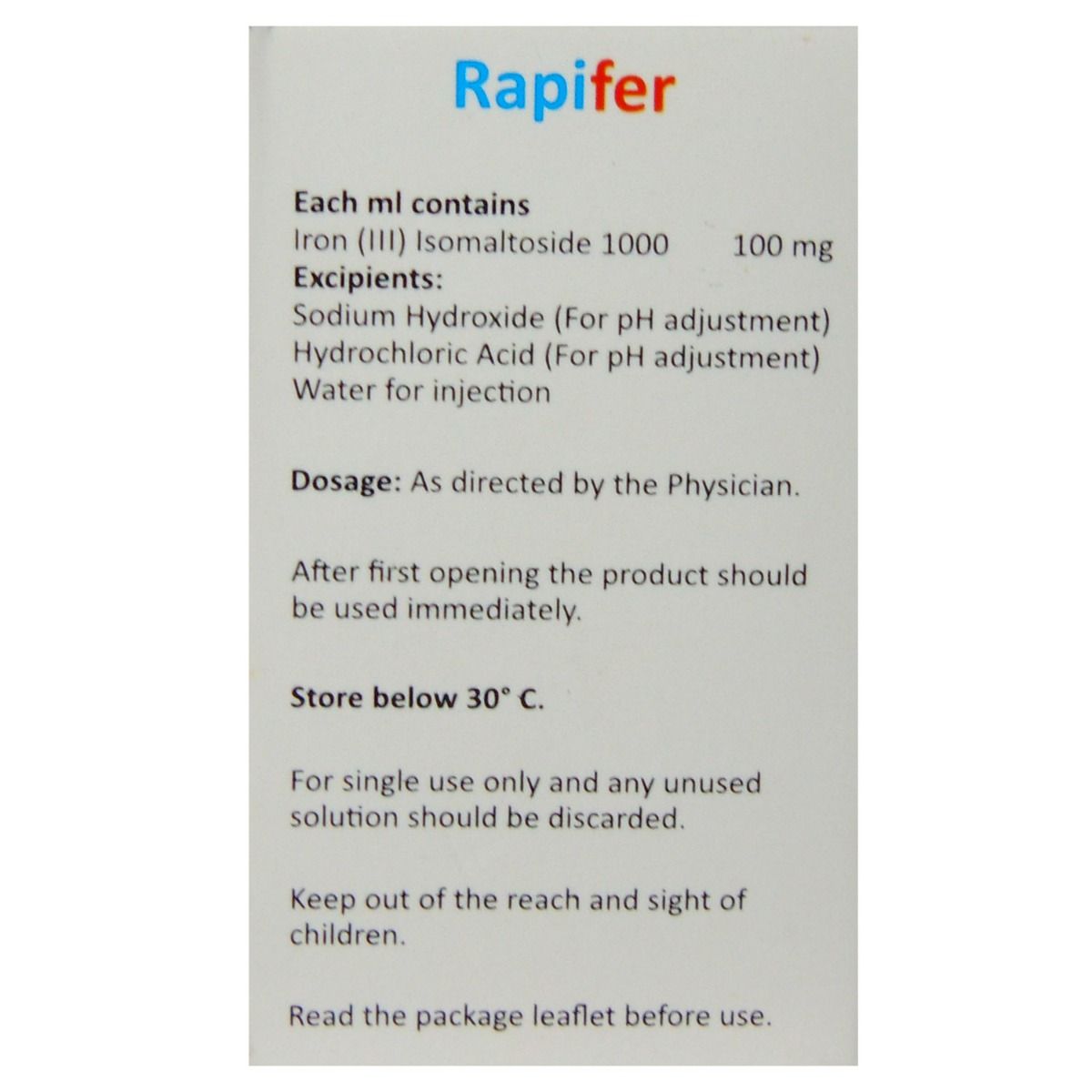 Rapifer Injection 5 ml Price, Uses, Side Effects, Composition - Apollo ...