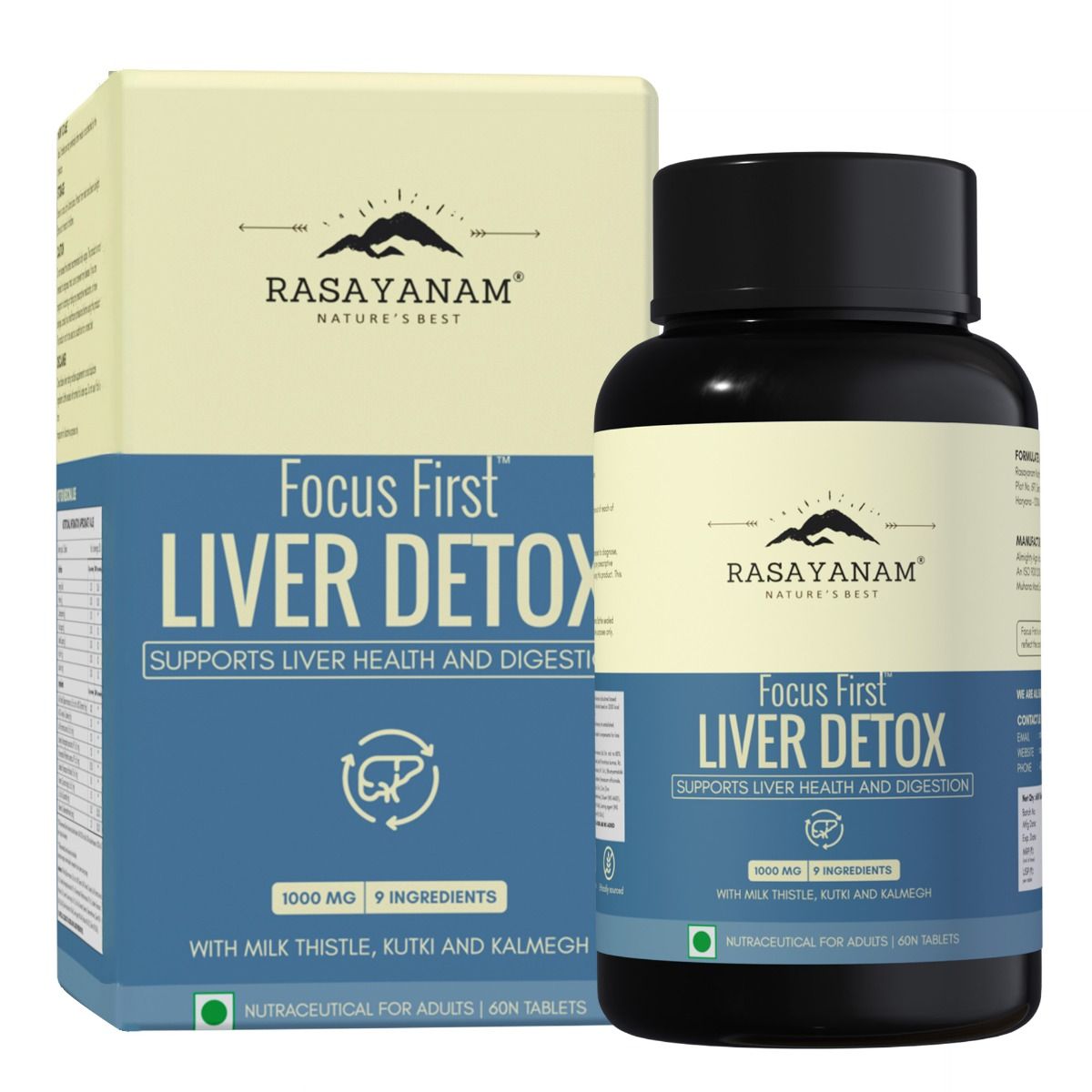 Buy Rasayanam 1000Mg Liver Detox Tablets, 60 Count | 19 Minutes ...