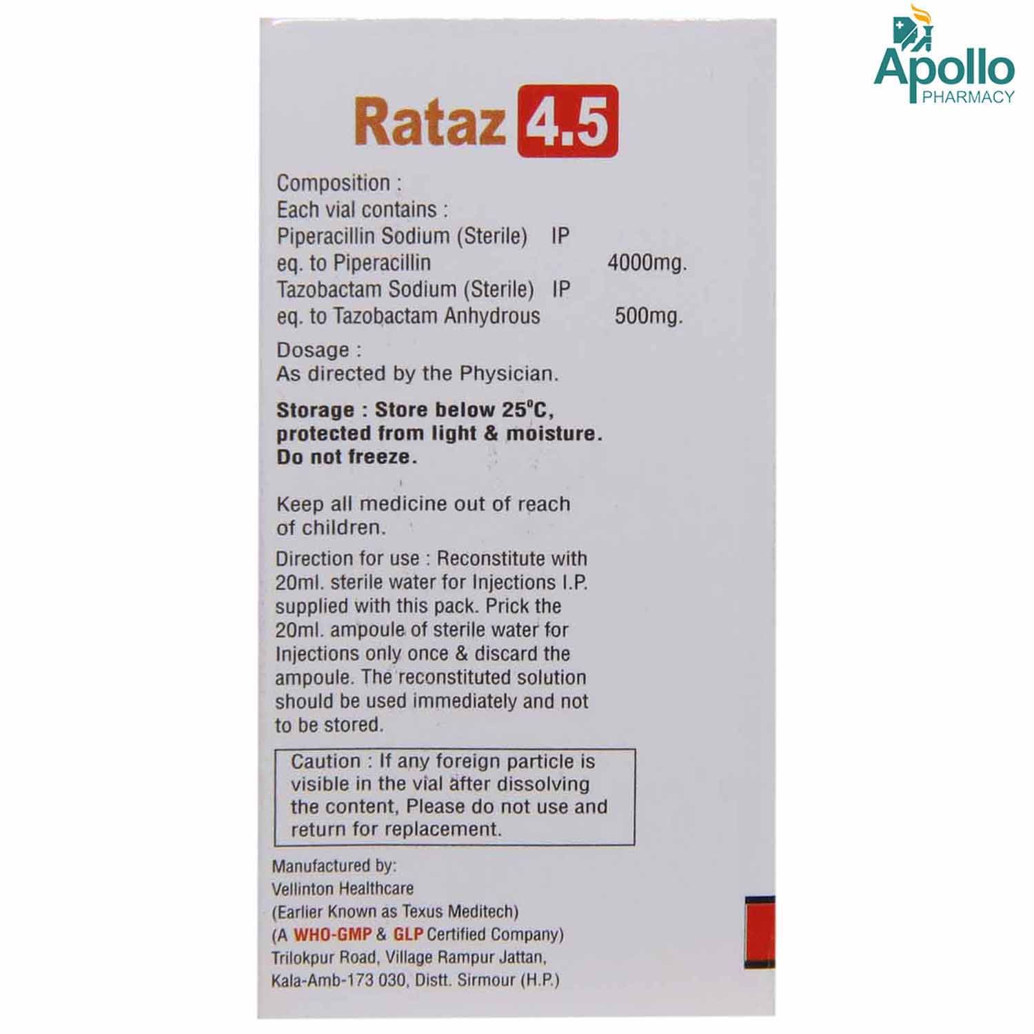 Rataz 4.5 Injection Price, Uses, Side Effects, Composition - Apollo ...