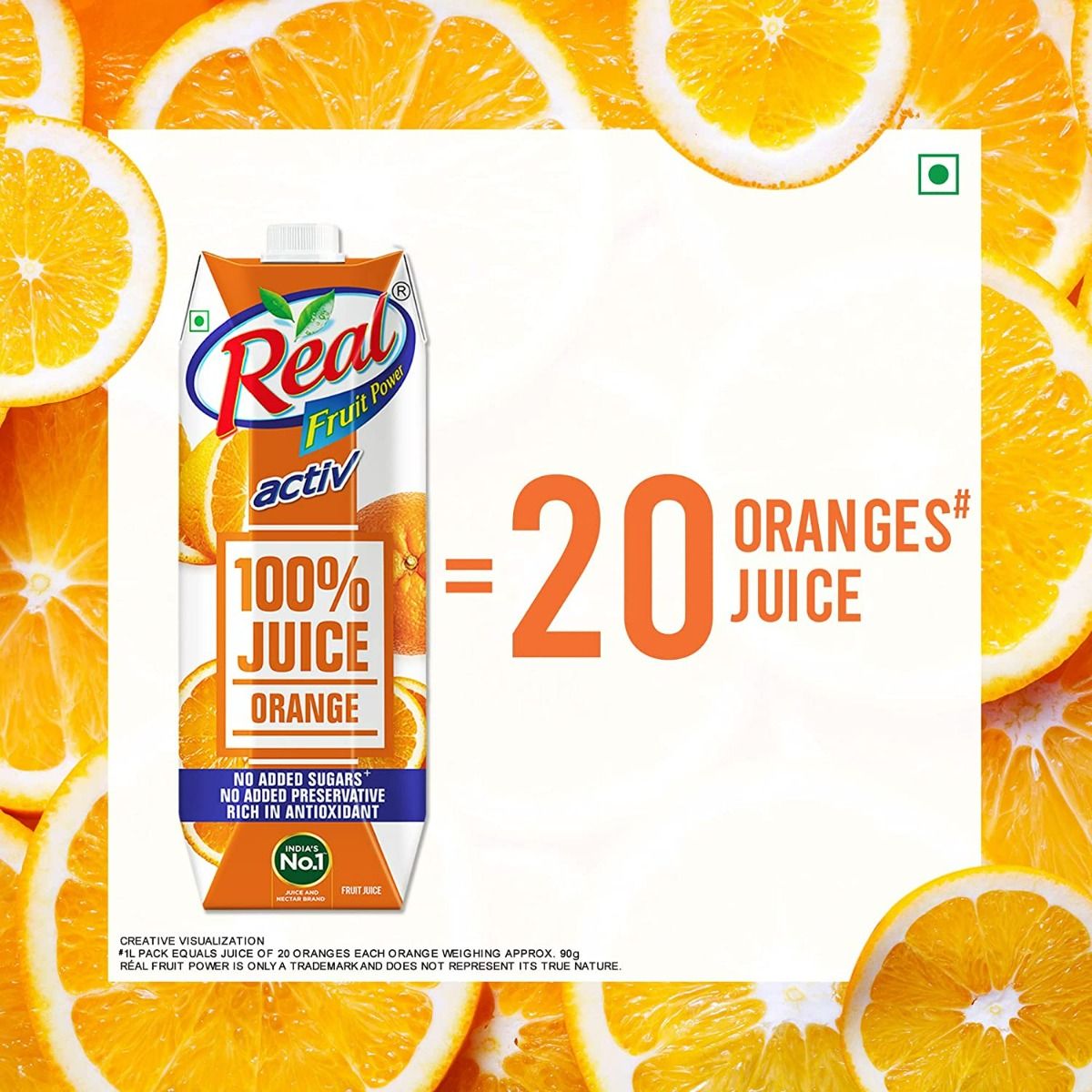 Real Fruit Power Activ 100% Orange Fruit Juice, 1 Litre Price, Uses ...