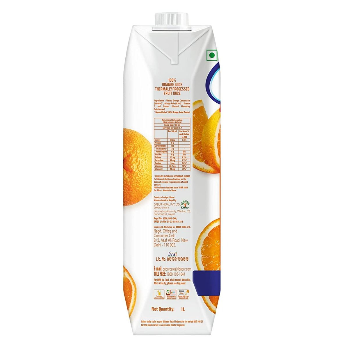 Real Fruit Power Activ 100% Orange Fruit Juice, 1 Litre Price, Uses ...
