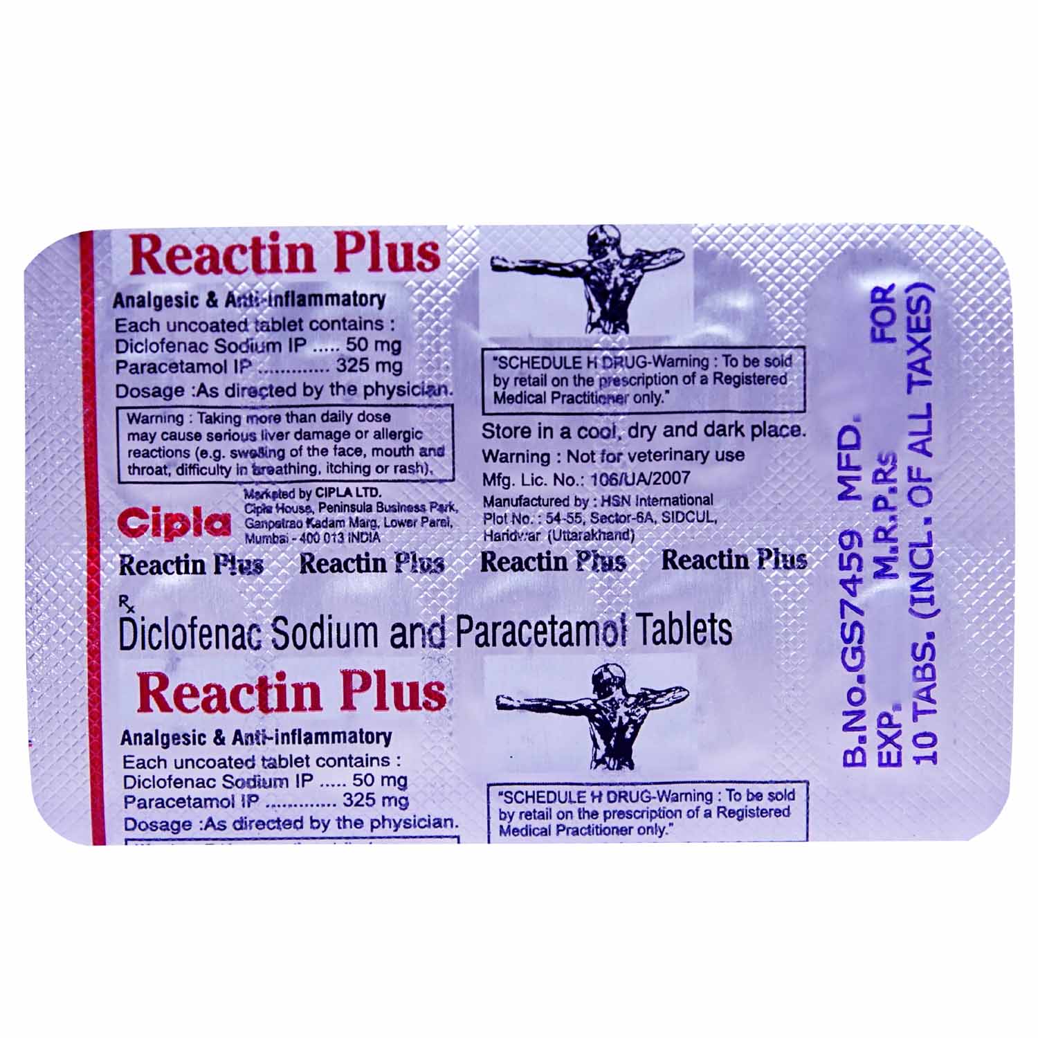 Reactin Plus Tablet 10's Price, Uses, Side Effects, Composition ...