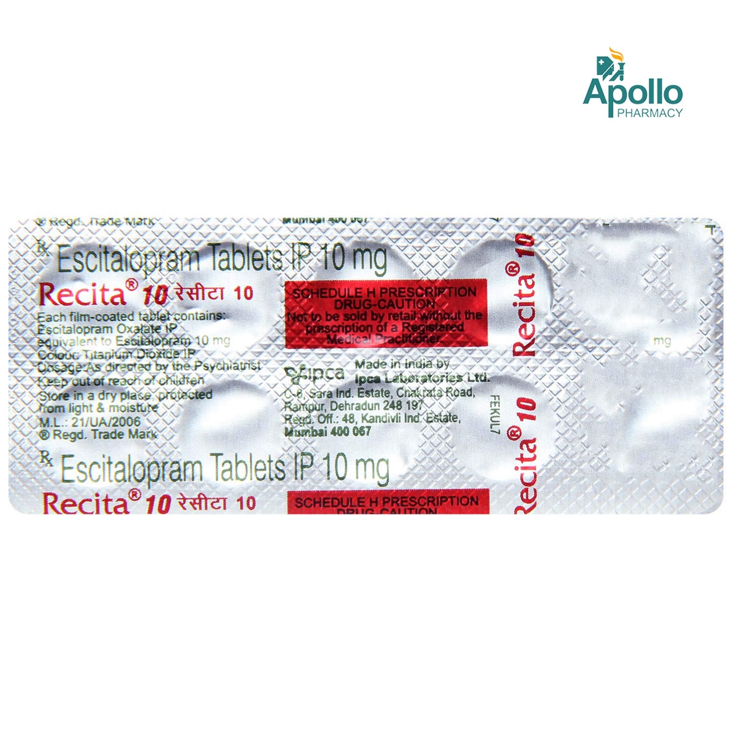 RECITA 10MG TABLET Price, Uses, Side Effects, Composition - Apollo Pharmacy