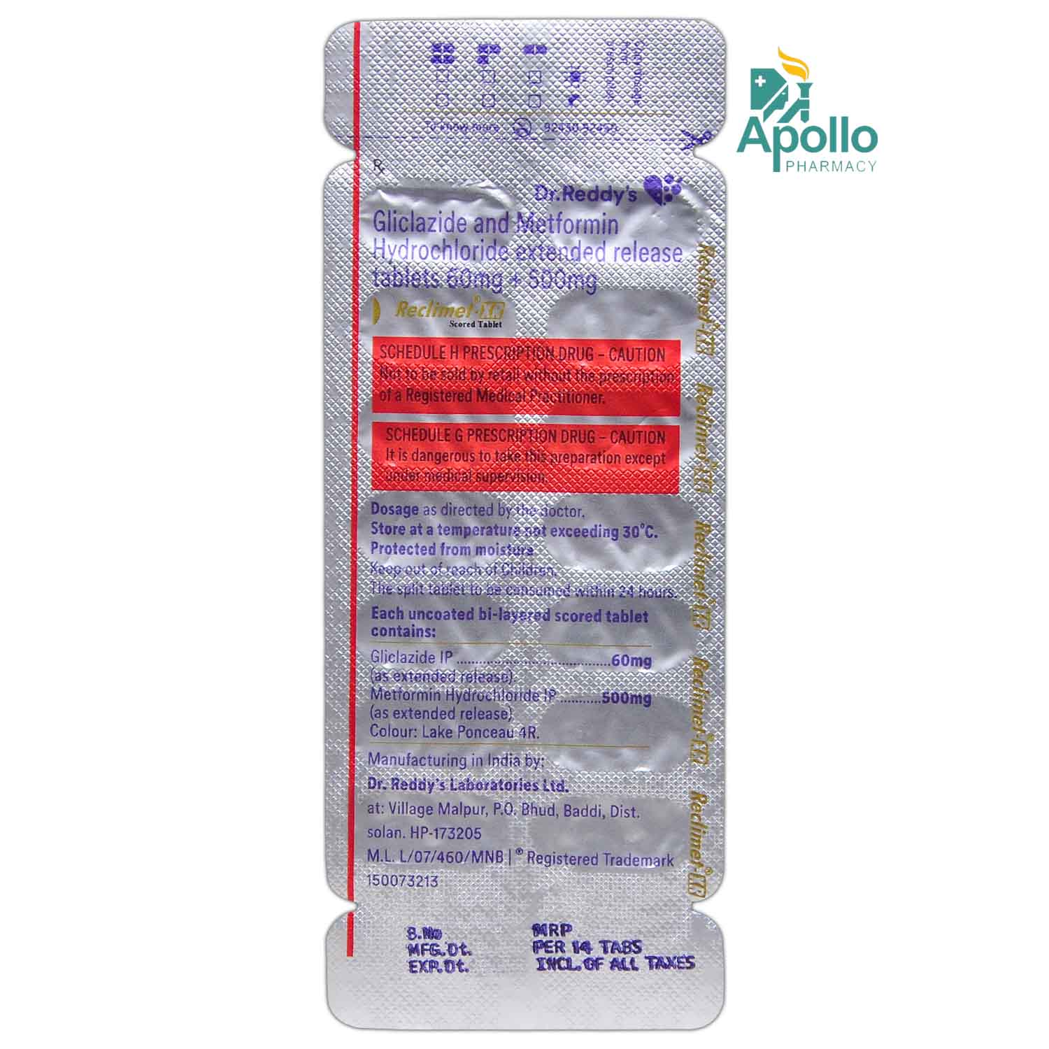 Reclimet-XR Tablet 14's Price, Uses, Side Effects, Composition - Apollo ...