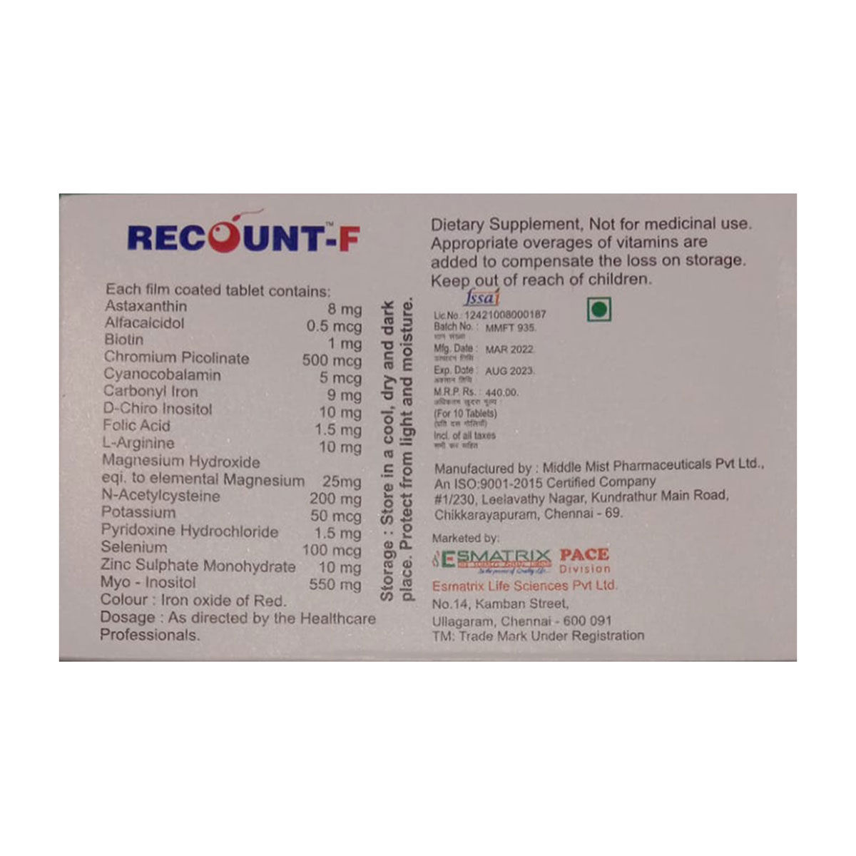 Recount F Tablet | Uses, Side Effects, Price | Apollo Pharmacy