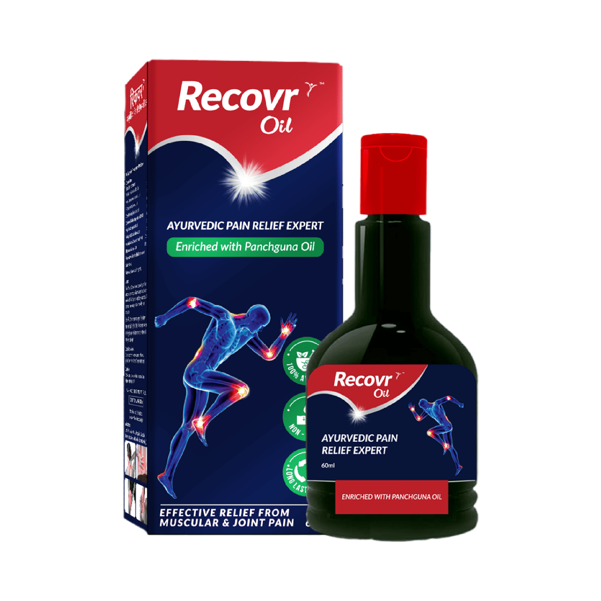 Buy Recovr Ayurvedic Pain Relief Oil 60 ml, | Relieves Knee, Joint ...