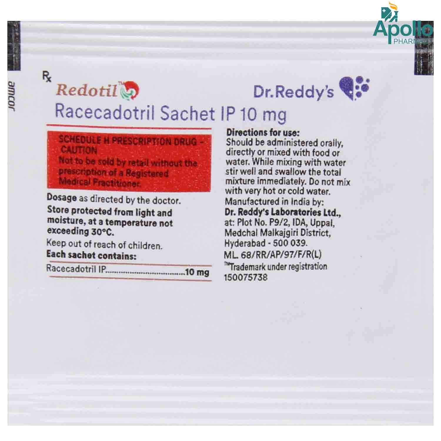 Redotil Sachet 1 gm Price, Uses, Side Effects, Composition - Apollo ...