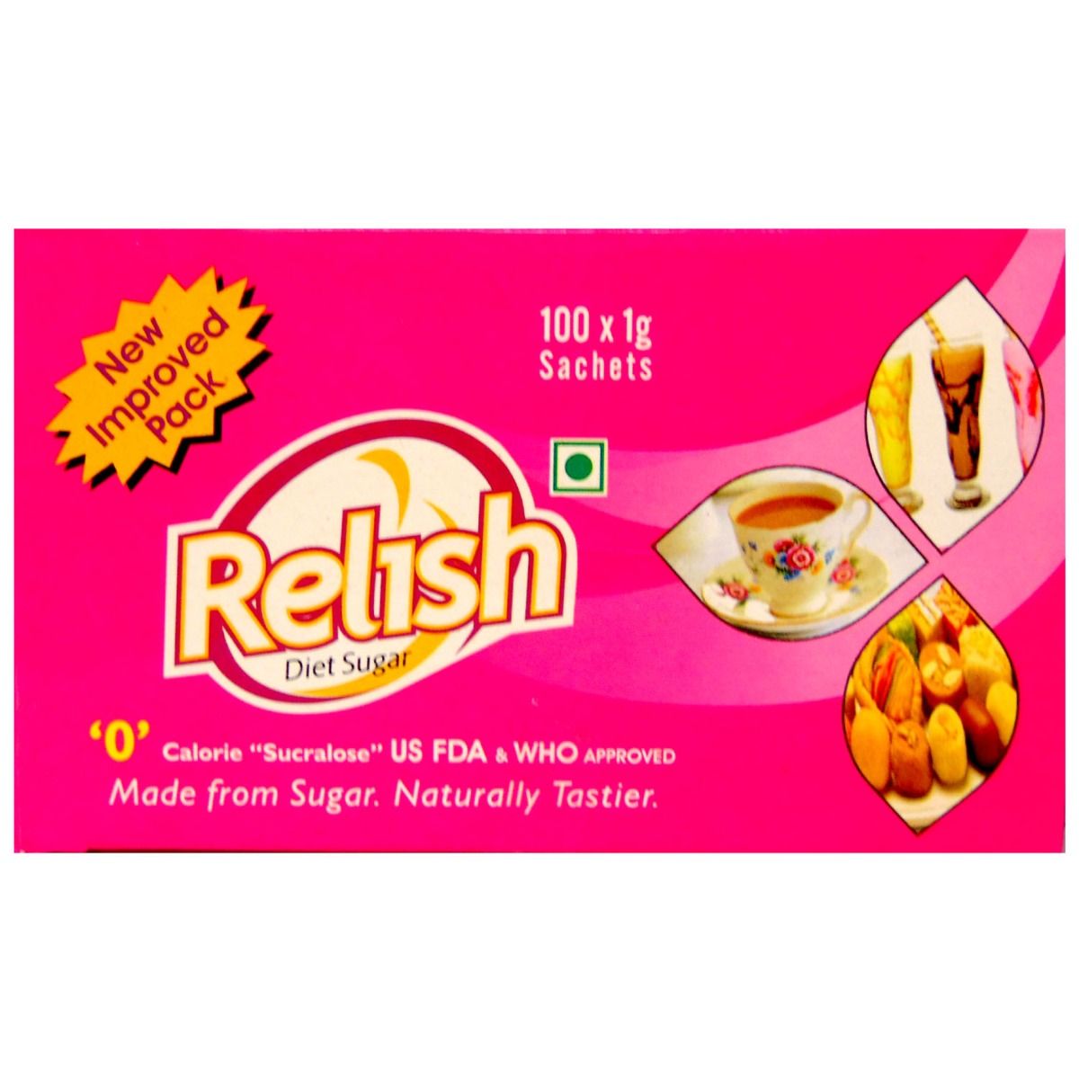 Relish Diet Sugar 100 gm (100 Sachets x 1 gm) Price, Uses, Side Effects ...
