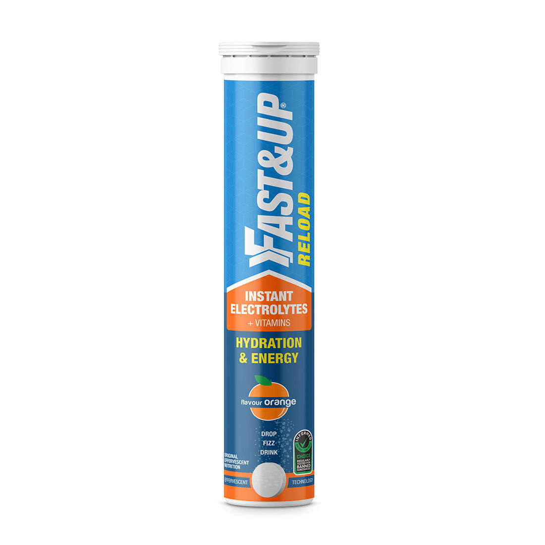 Fast&Up Reload Instant Electrolytes Orange Flavour, 20 Effervescent ...