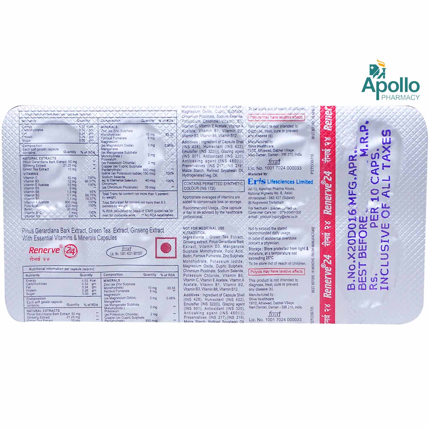 Renerve 24 Capsule | Uses, Side Effects, Price | Apollo Pharmacy