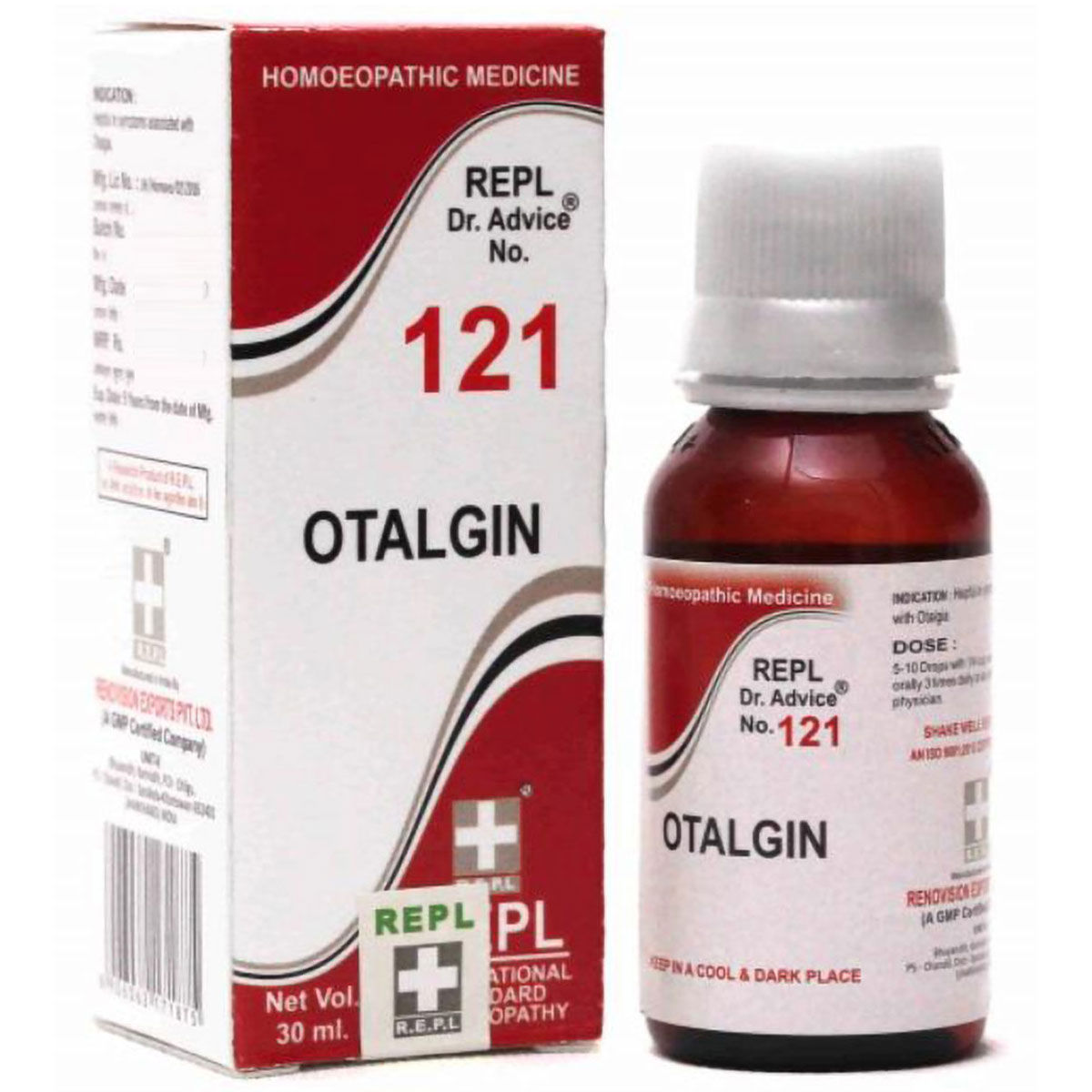 Buy REPL Dr. Advice No.121 Otalgin Ear Pain Drops, 30 ml | 19 Minutes ...