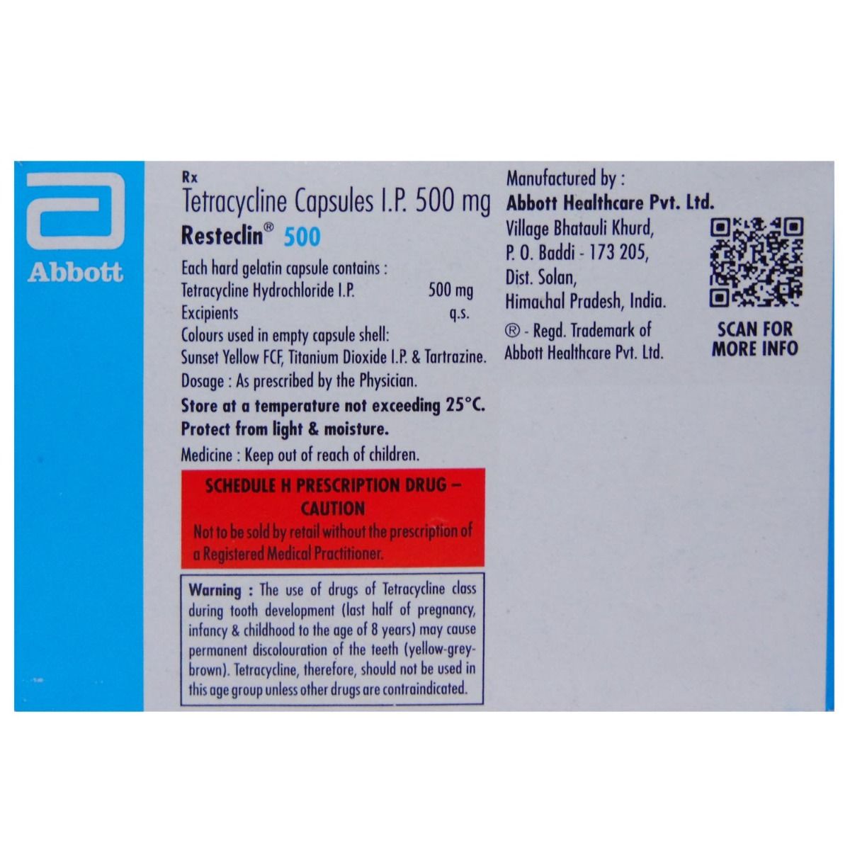 Resteclin 500 Capsule | Uses, Side Effects, Price | Apollo Pharmacy