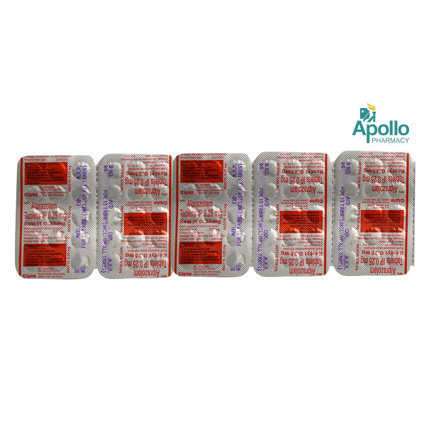 Restyl 0.25 mg Tablet | Uses, Side Effects, Price | Apollo Pharmacy