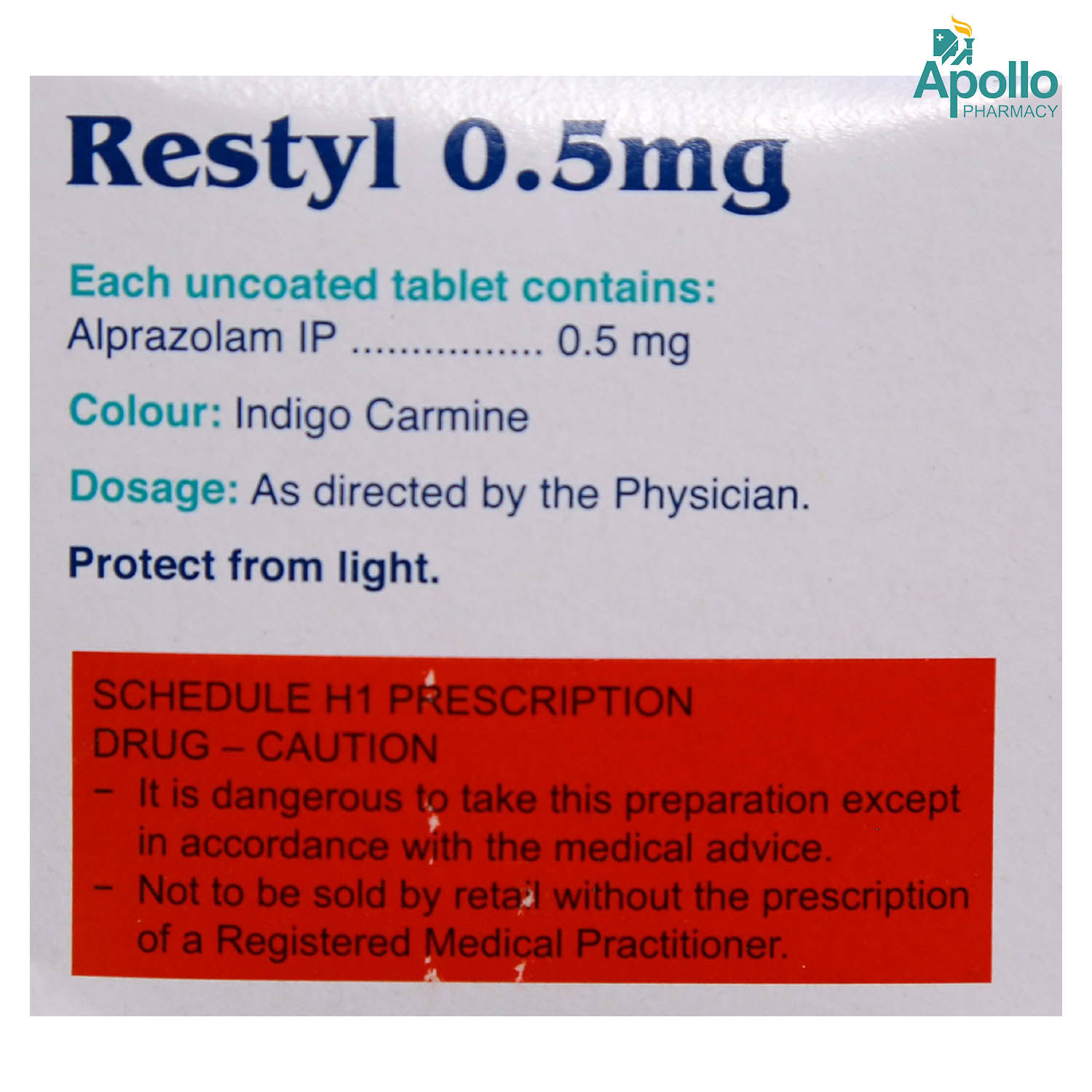 Restyl 0.5 mg Tablet | Uses, Side Effects, Price | Apollo Pharmacy