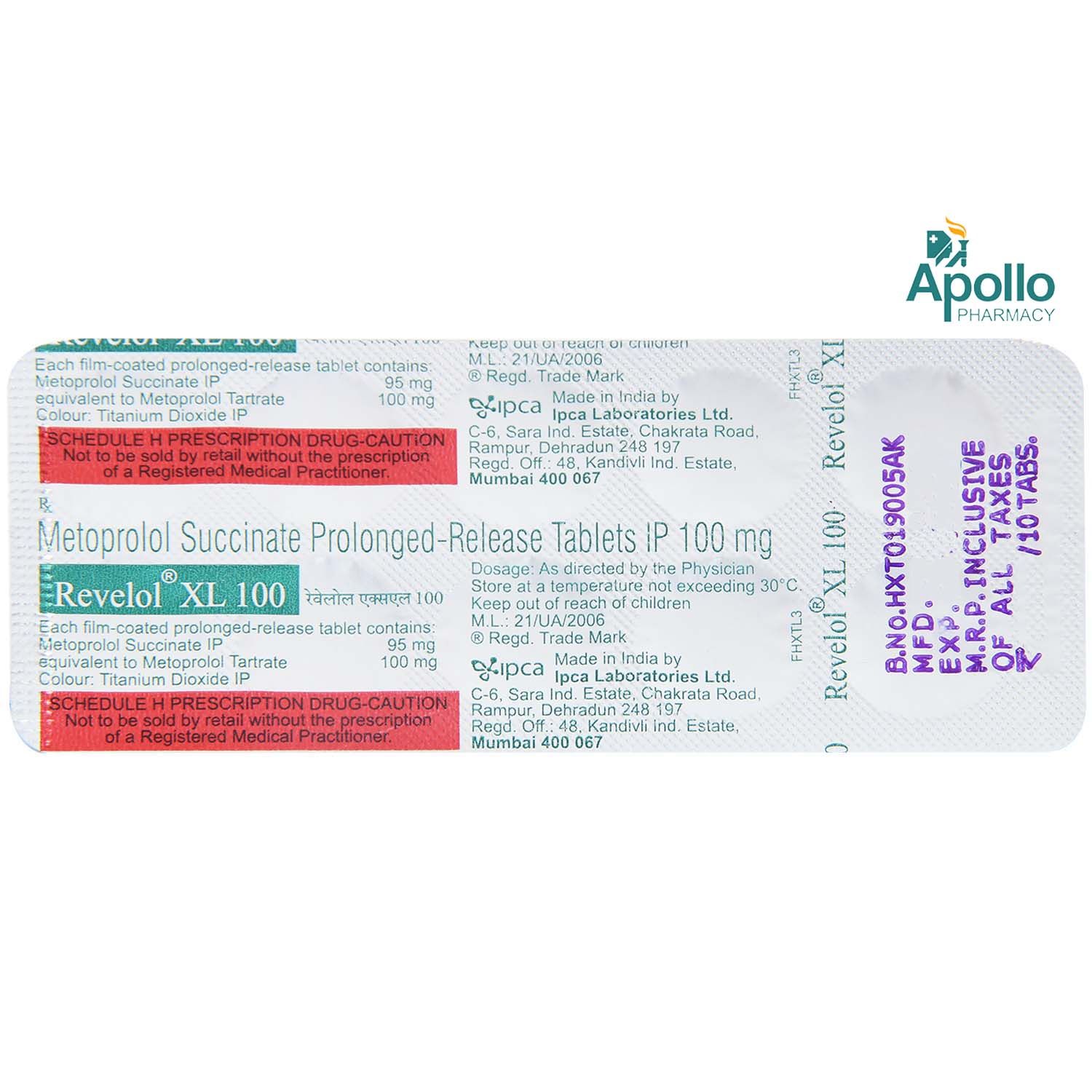 Revelol XL 100 Tablet 10's Price, Uses, Side Effects, Composition ...