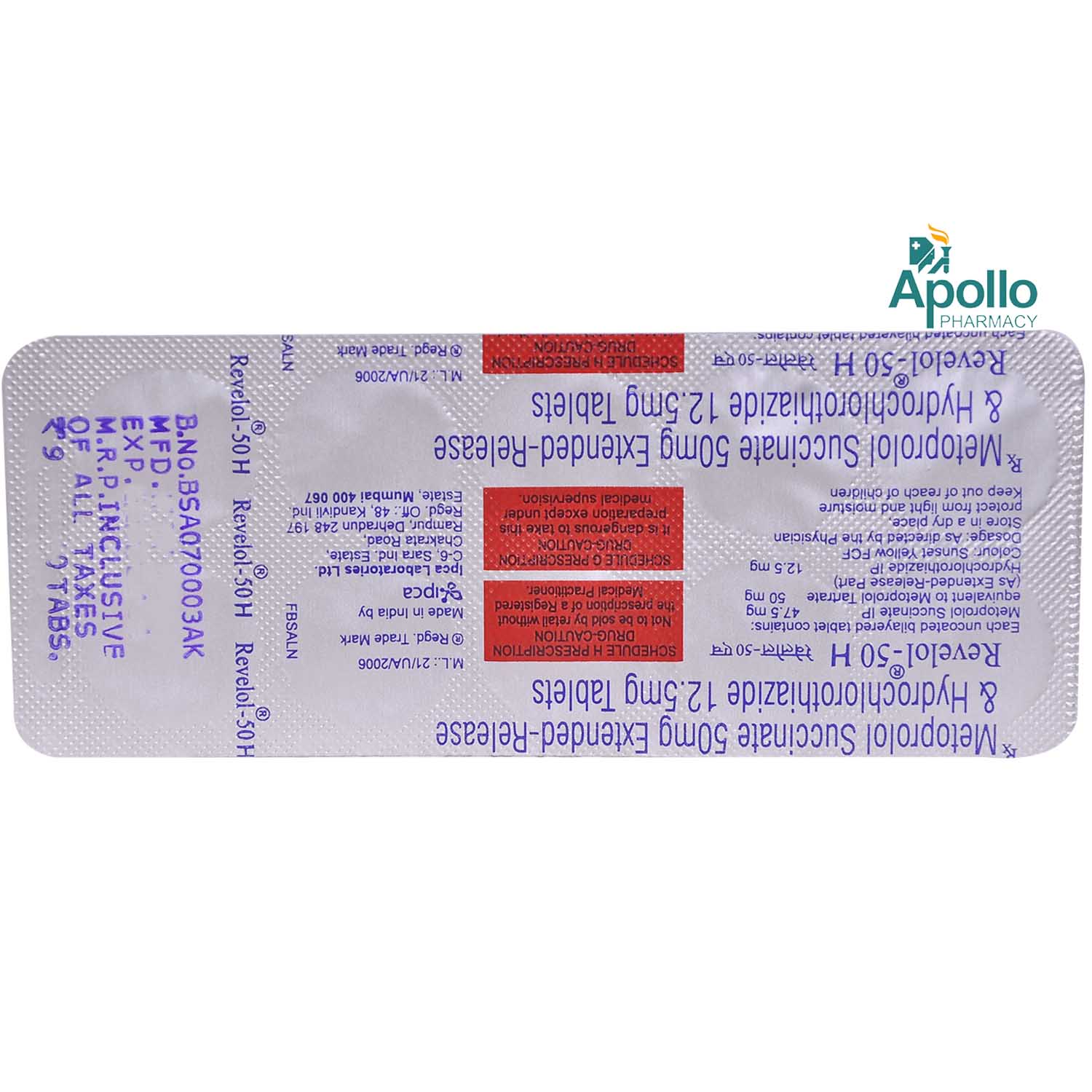 Revelol H 50 Tablet 10's Price, Uses, Side Effects, Composition ...