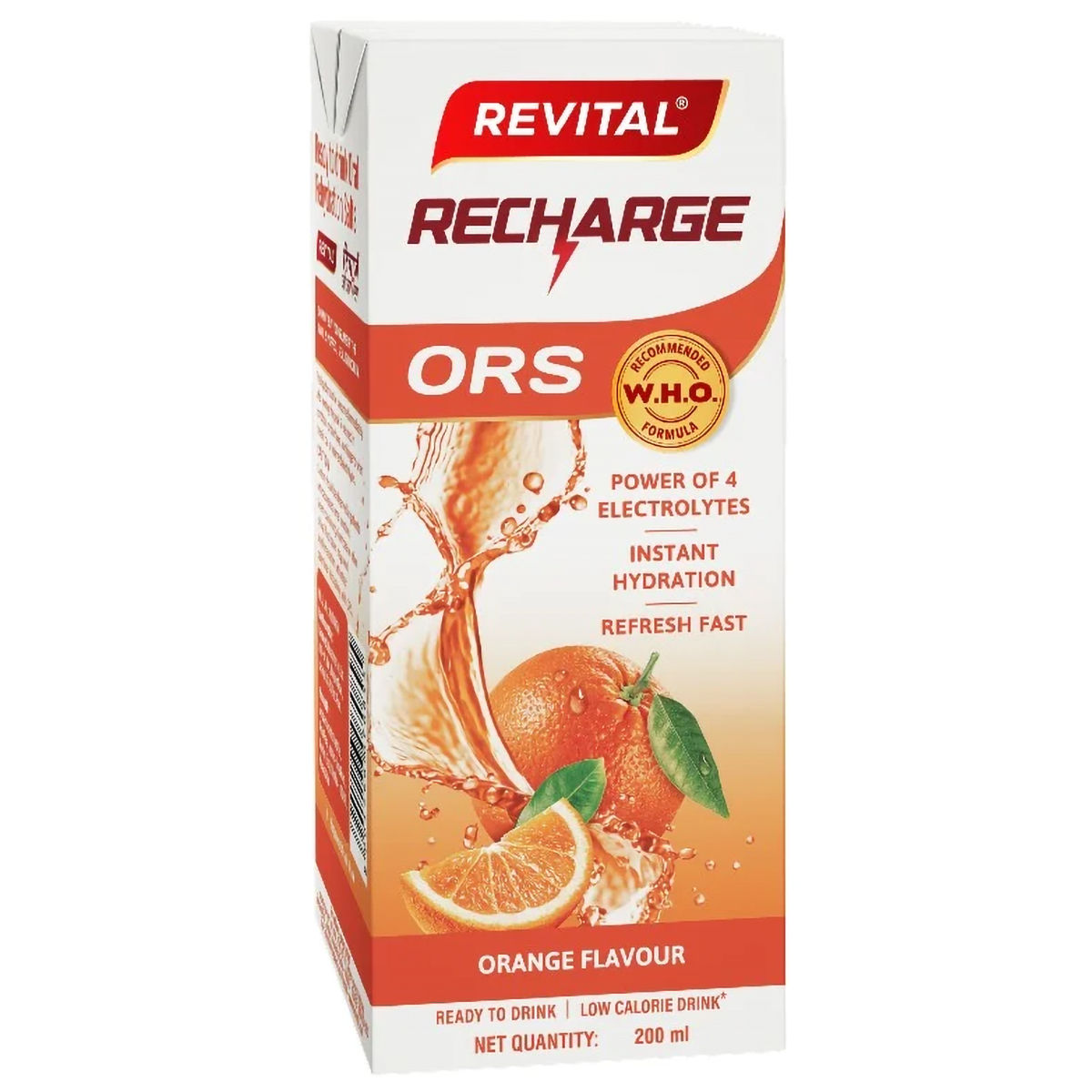 Buy Revital Recharge Ors Orange Flavour Drink, 200 ml | 19 Minutes ...