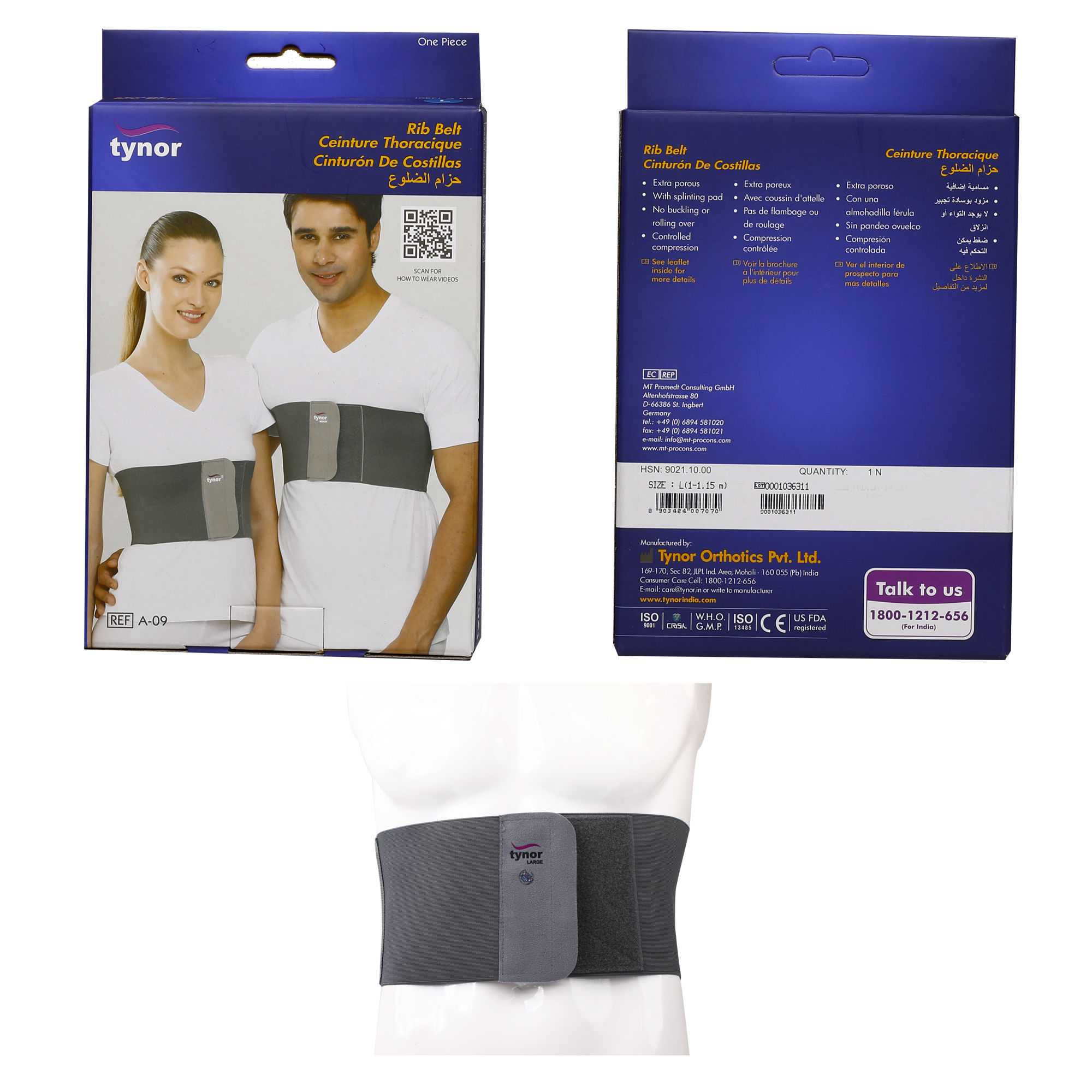 Tynor Rib Belt XL, 1 Count Price, Uses, Side Effects, Composition ...