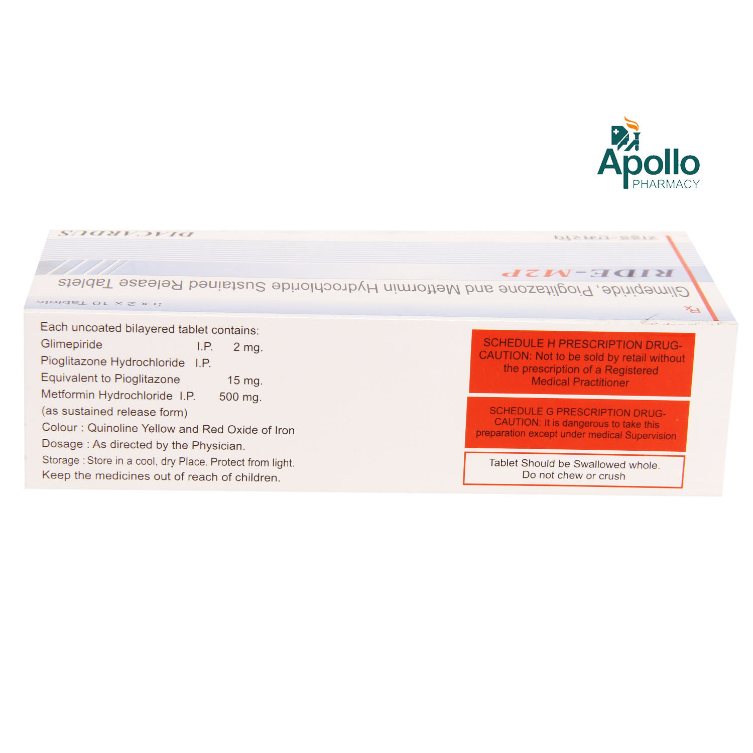 Ride M2P Tablet 10's Price, Uses, Side Effects, Composition - Apollo ...