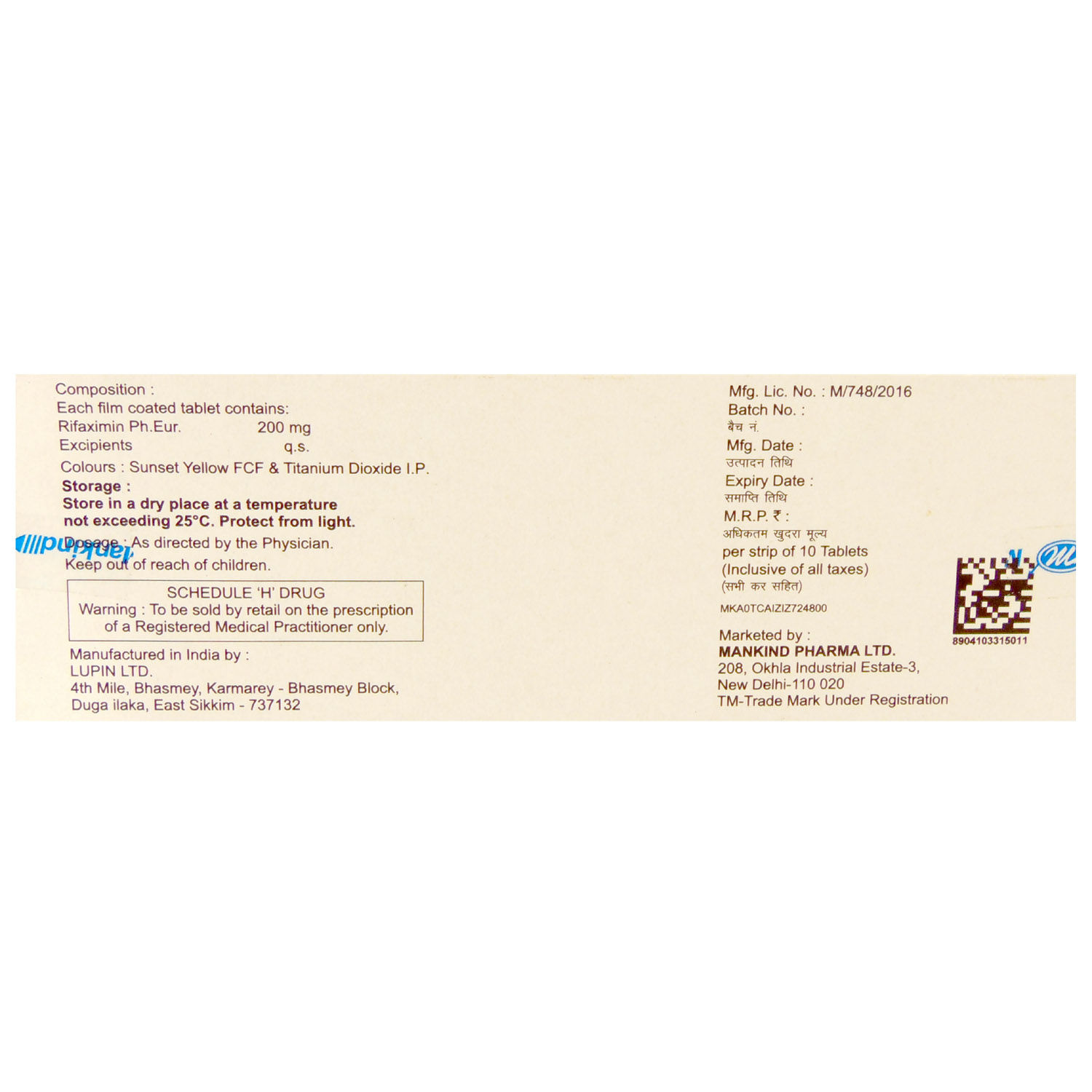 Rifastop 200 Tablet 10's Price, Uses, Side Effects, Composition ...